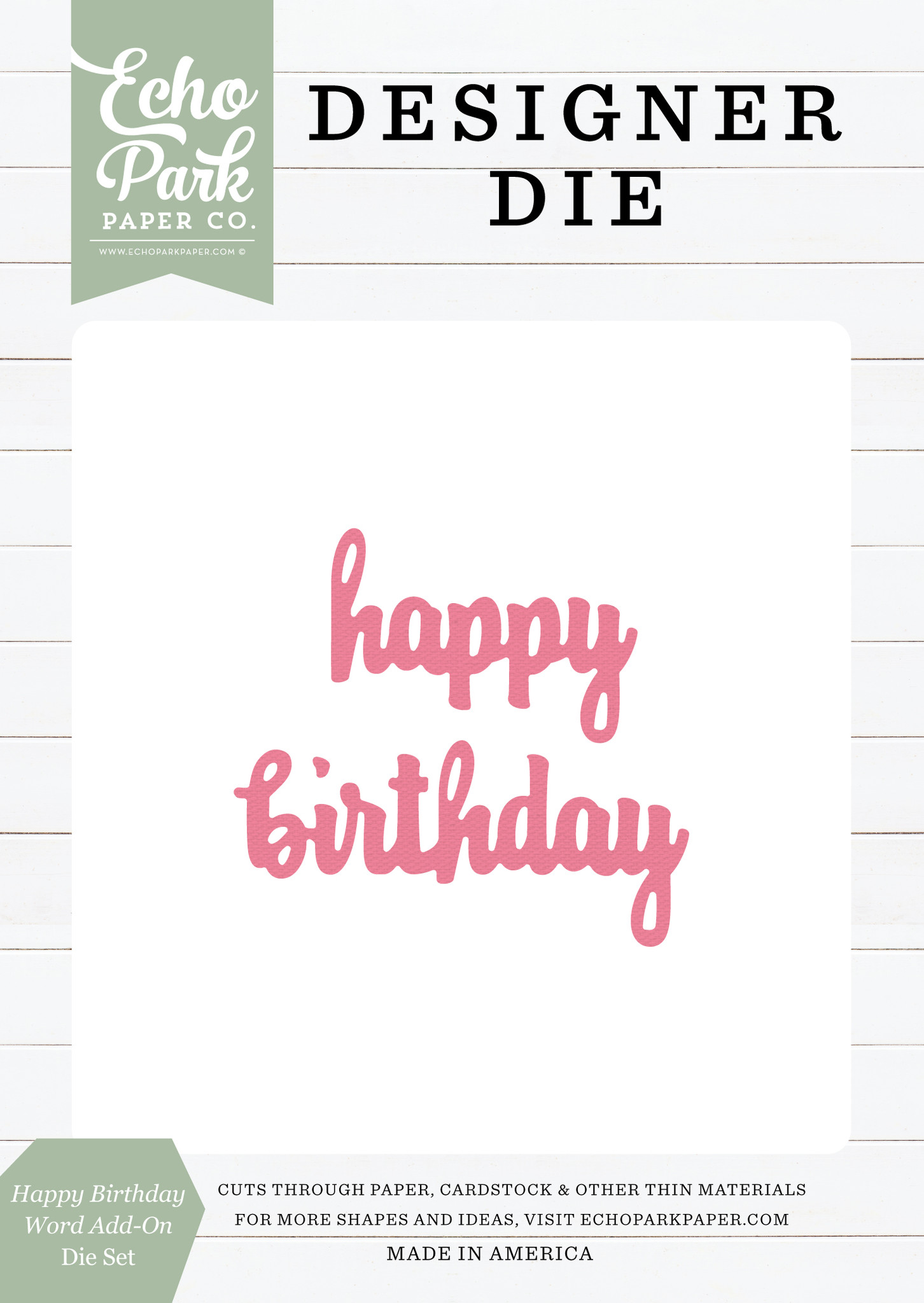 Happy Birthday Word Medium Die Set - Echo Park Paper Co