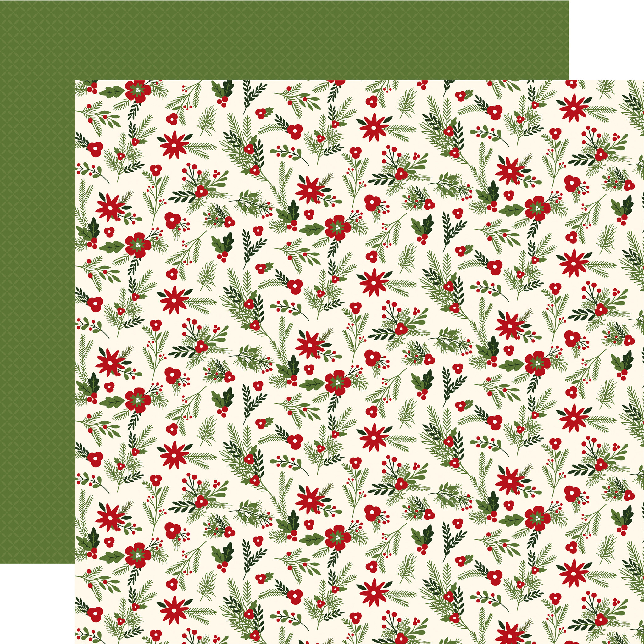 Christmas Delivery: Festive Florals 12x12 Patterned Paper - Echo Park ...