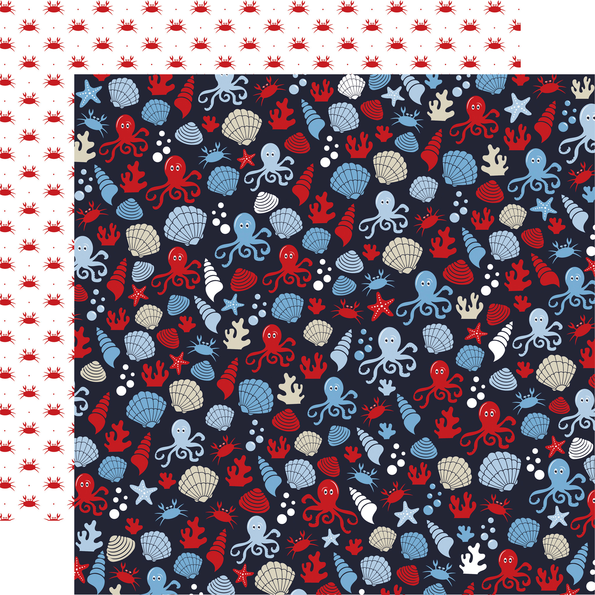 Deep Blue Sea: Sea Creatures 12x12 Patterned Paper - Echo Park Paper Co