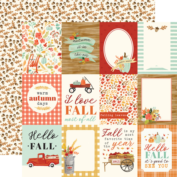 Fall Market: 3x4 Journaling Cards 12x12 Patterned Paper - Echo Park ...