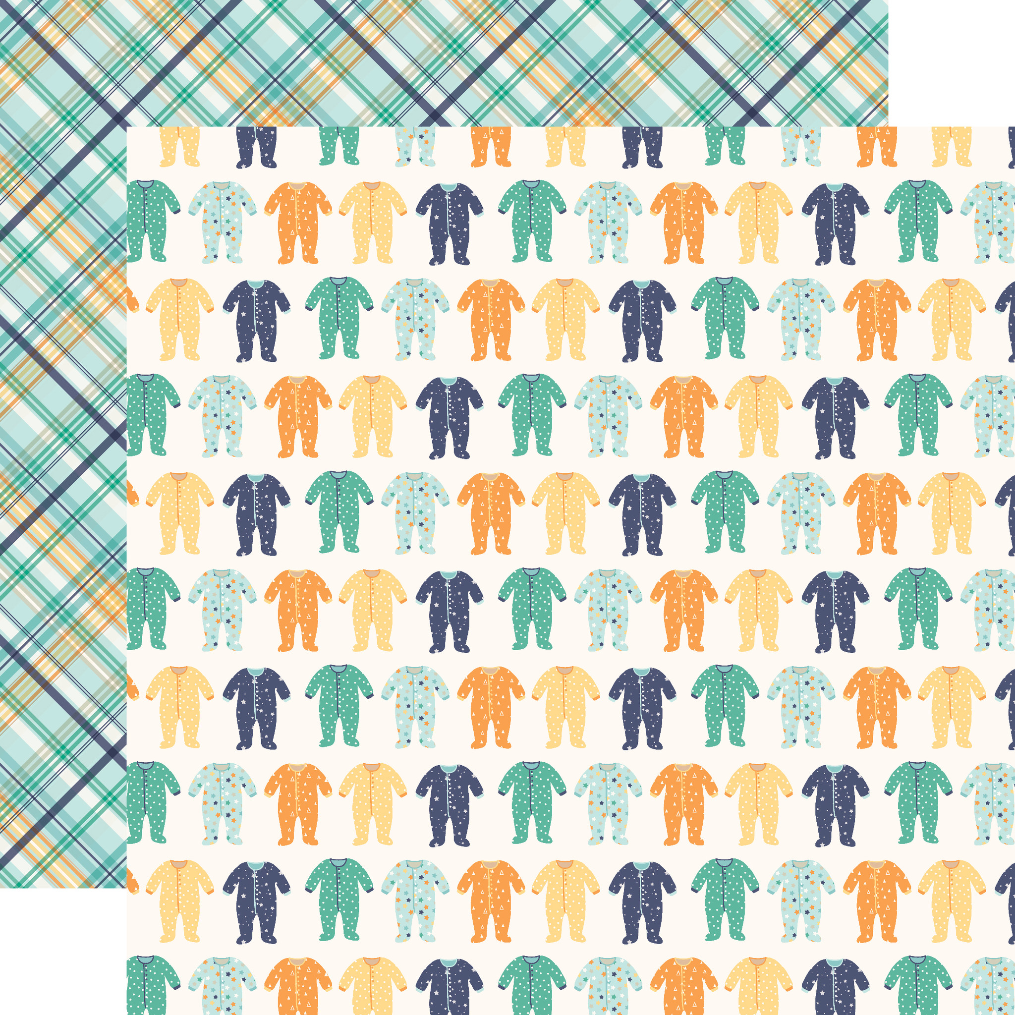 Hello Baby Boy: Sleepers 12x12 Patterned Paper - Echo Park Paper Co