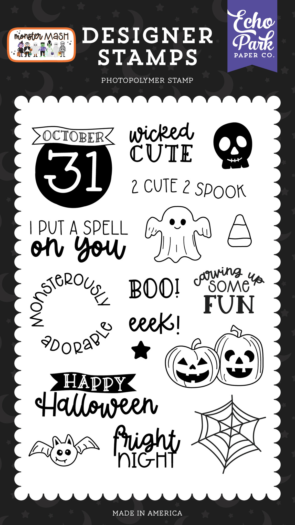Monster Mash: 2 Cute 2 Spook Stamp Set - Echo Park Paper Co