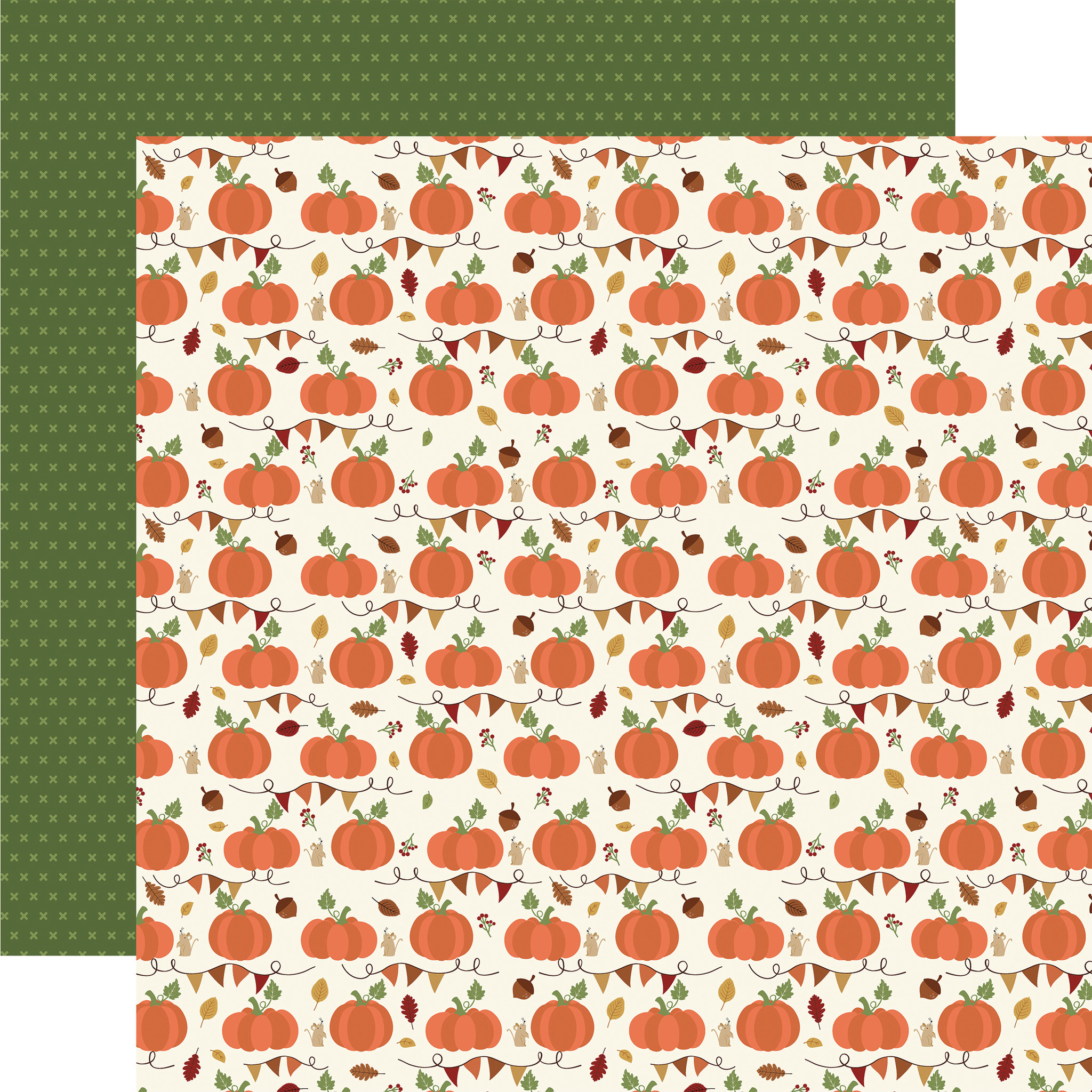 I Love Fall: Plump Pumpkins 12x12 Patterned Paper - Echo Park Paper Co
