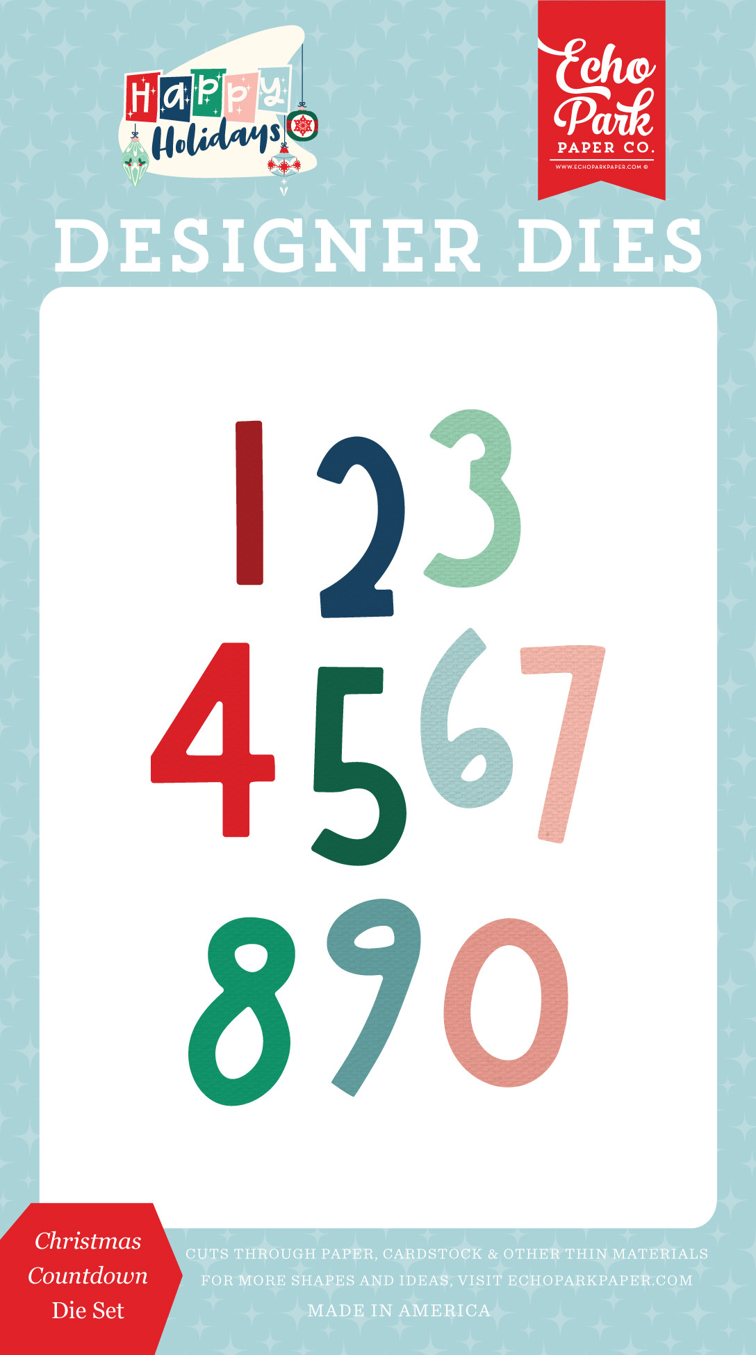 Happy Holidays: Christmas Countdown Numbers Small Die Set - Echo Park ...
