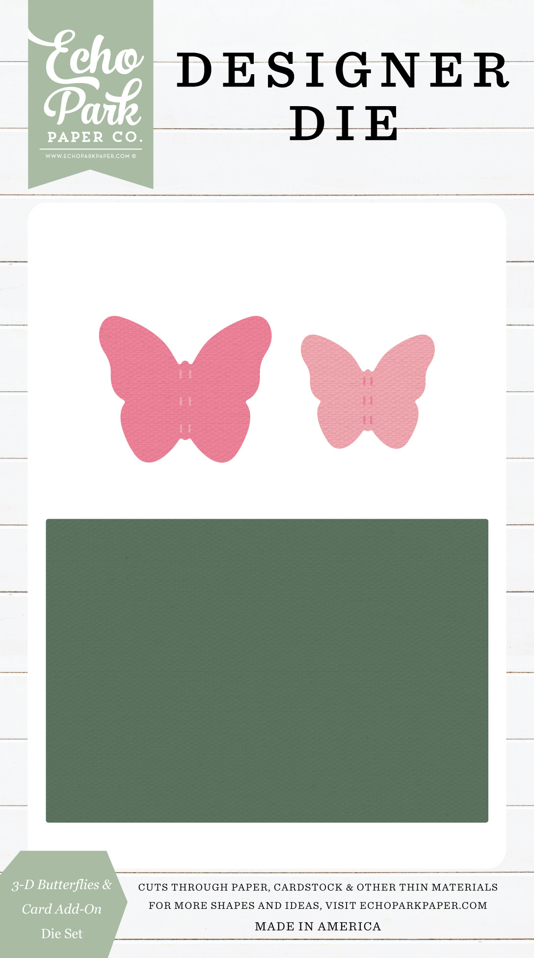 3-D Butterflies And Card Small Die Set - Echo Park Paper Co