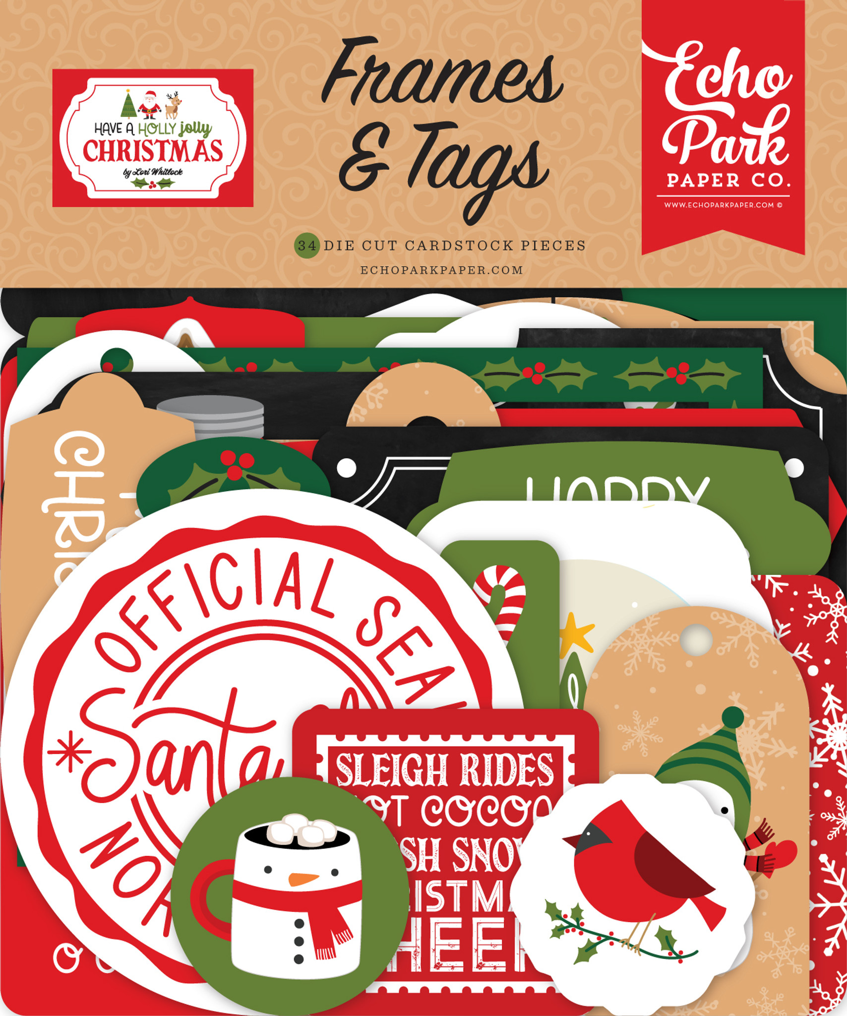 Have A Holly Jolly Christmas Frames & Tags - Echo Park Paper Co