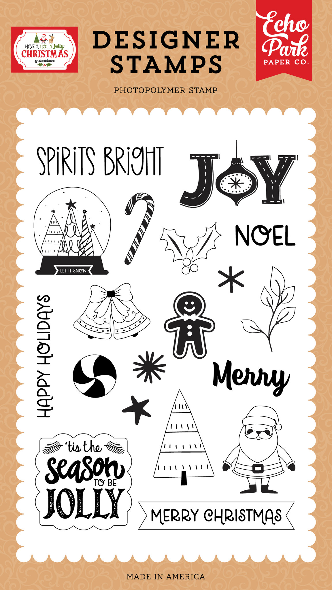 Have A Holly Jolly Christmas: Let It Snow Globe Stamp Set - Echo Park ...
