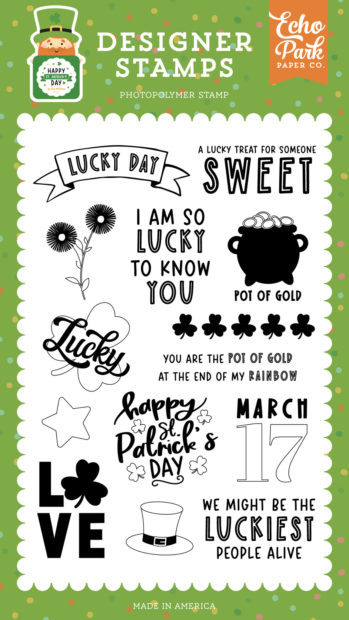 Happy St. Patrick's Day: Pot Of Gold Stamp Set - Echo Park Paper Co
