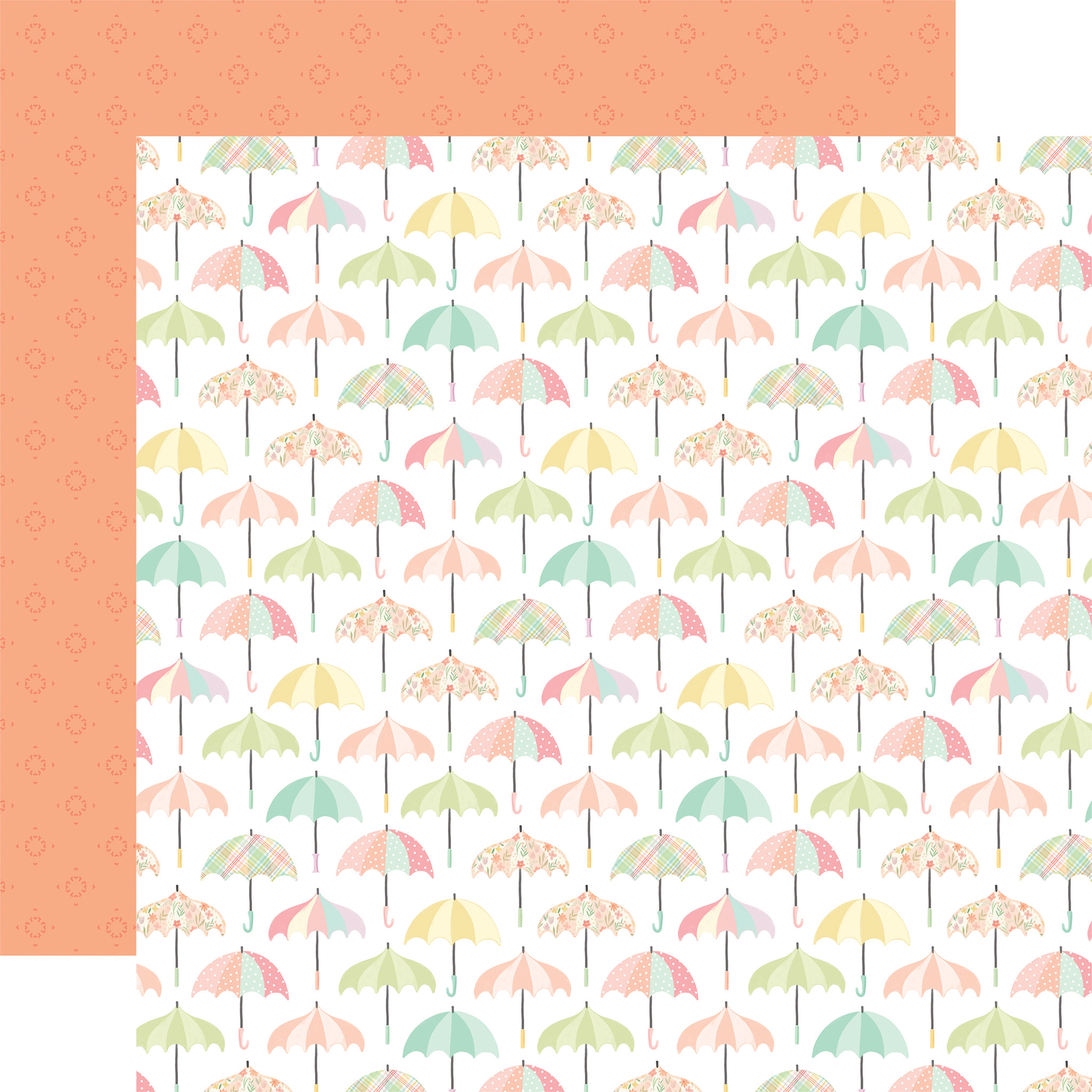 Here Comes Spring: Umbrella Days 12x12 Patterned Paper - Echo Park Paper Co