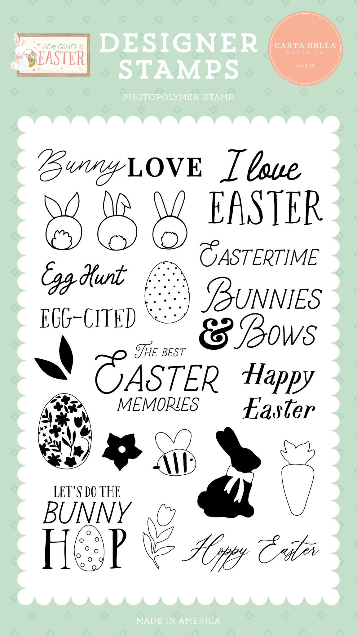 Here Comes Easter: Bunny Hop Stamp Set - Echo Park Paper Co