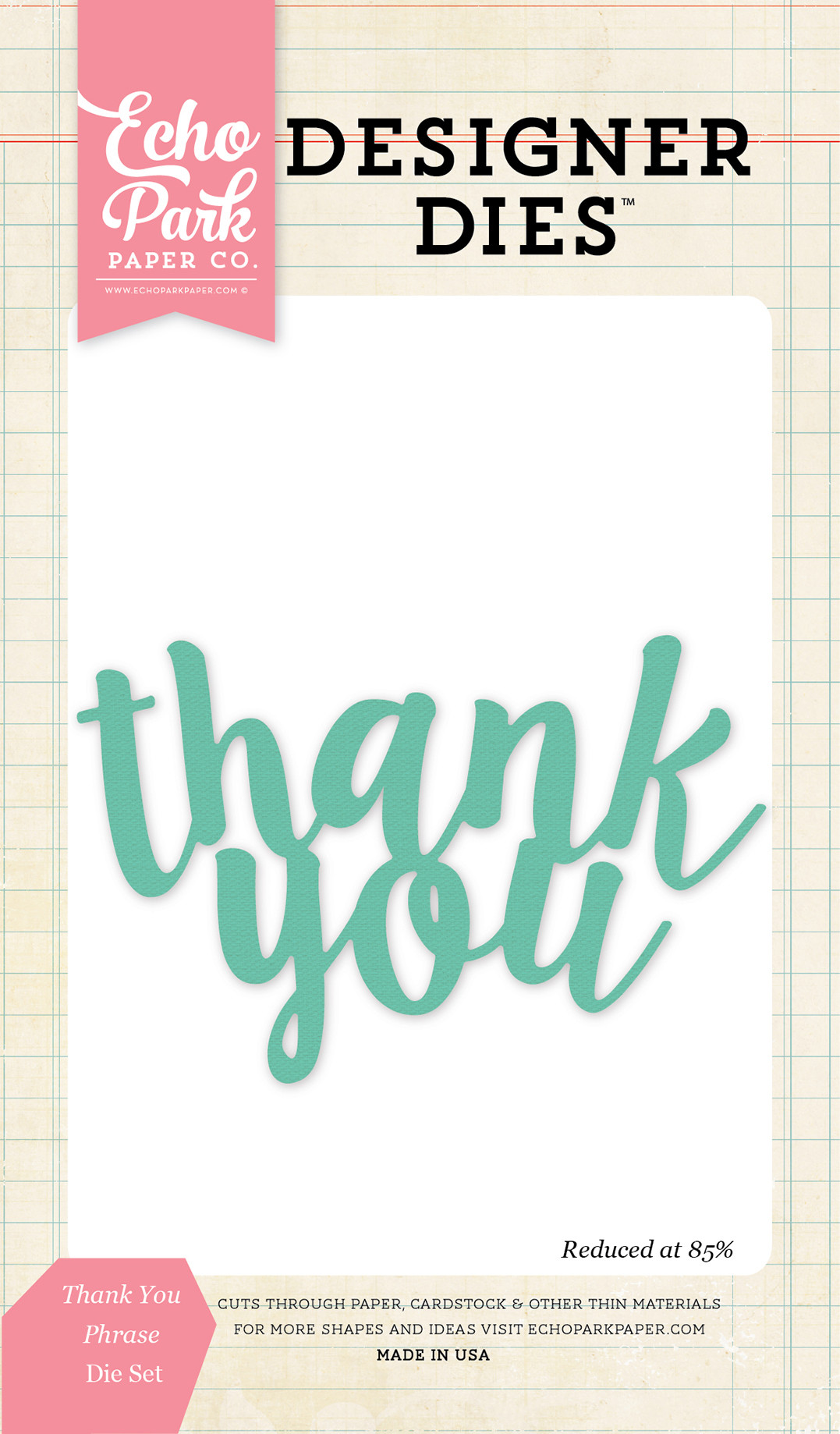 Thank You Phrase Medium Die Set - Echo Park Paper Co