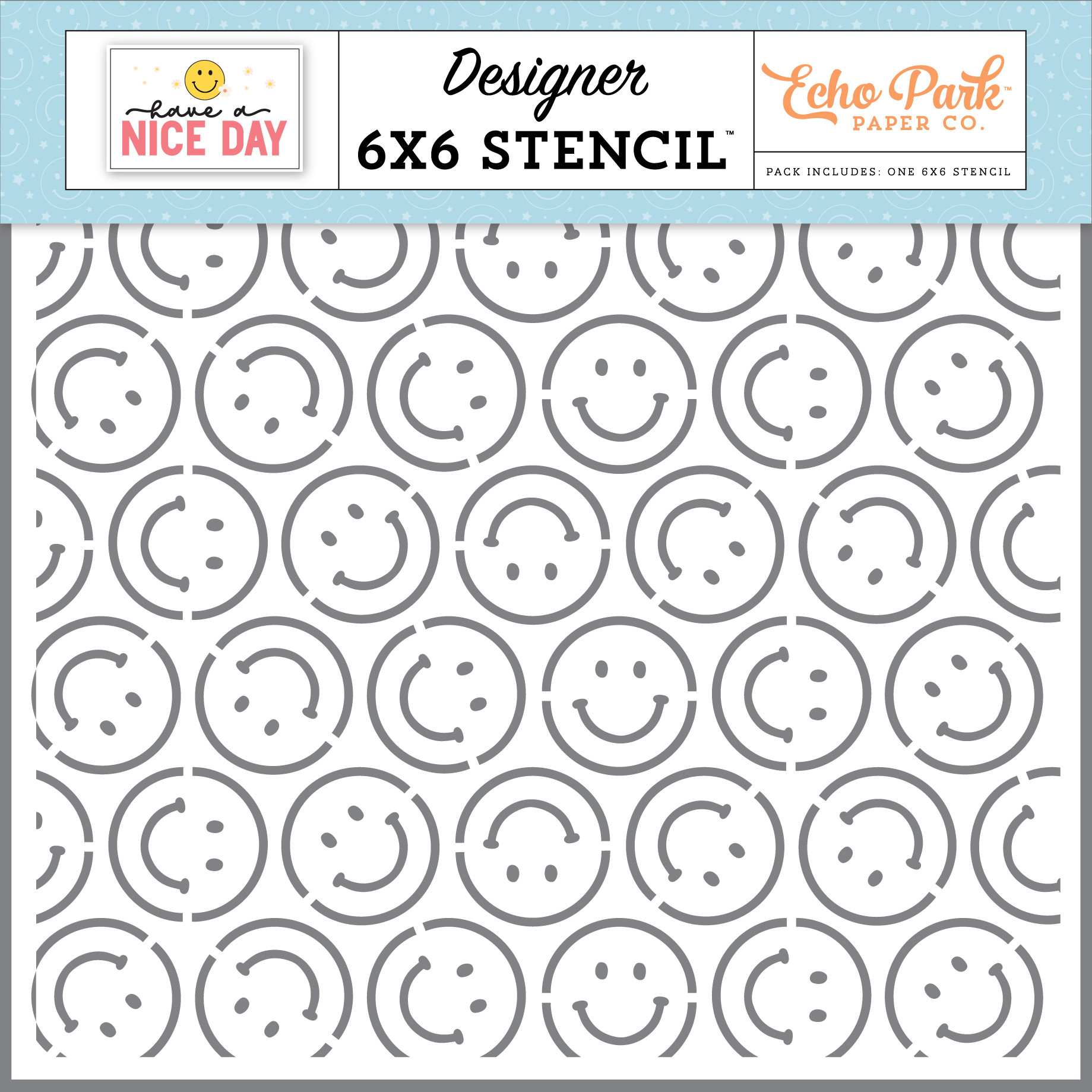 Have A Nice Day: Smile More Stencil - Echo Park Paper Co