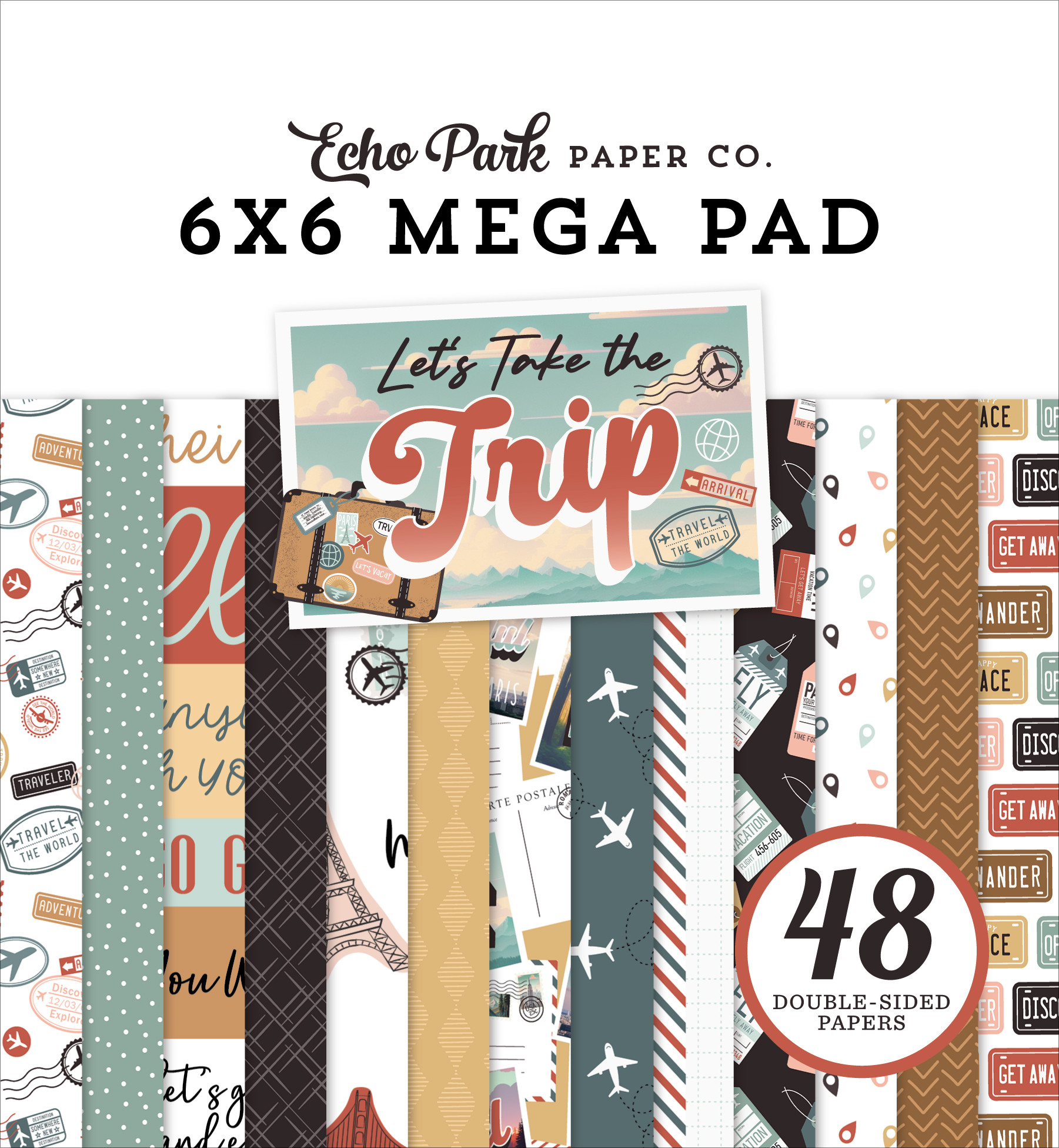 Let's Take The Trip Cardmakers 6X6 Mega Pad - Echo Park Paper Co