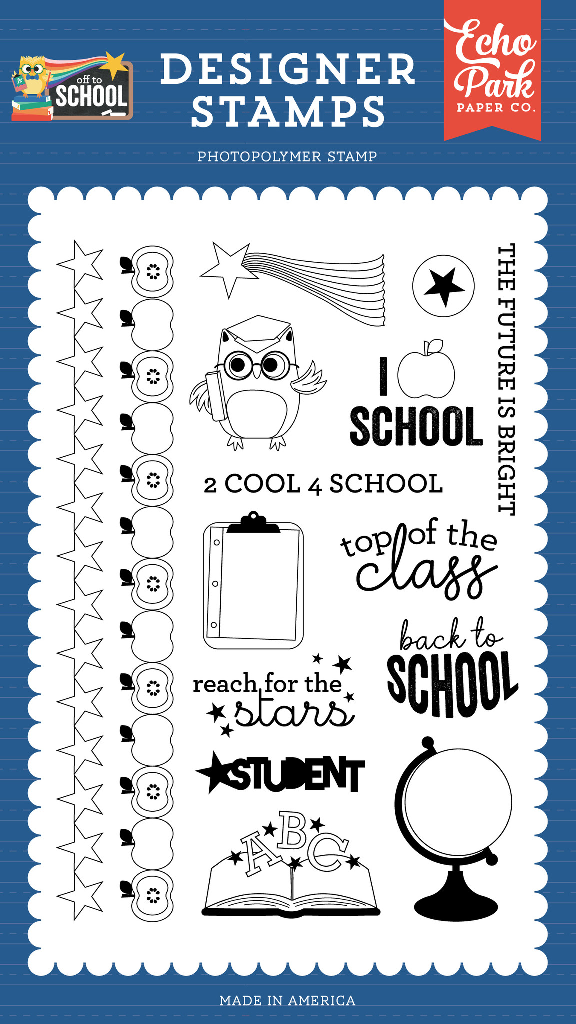 Off To School: Top Of The Class Stamp Set - Echo Park Paper Co