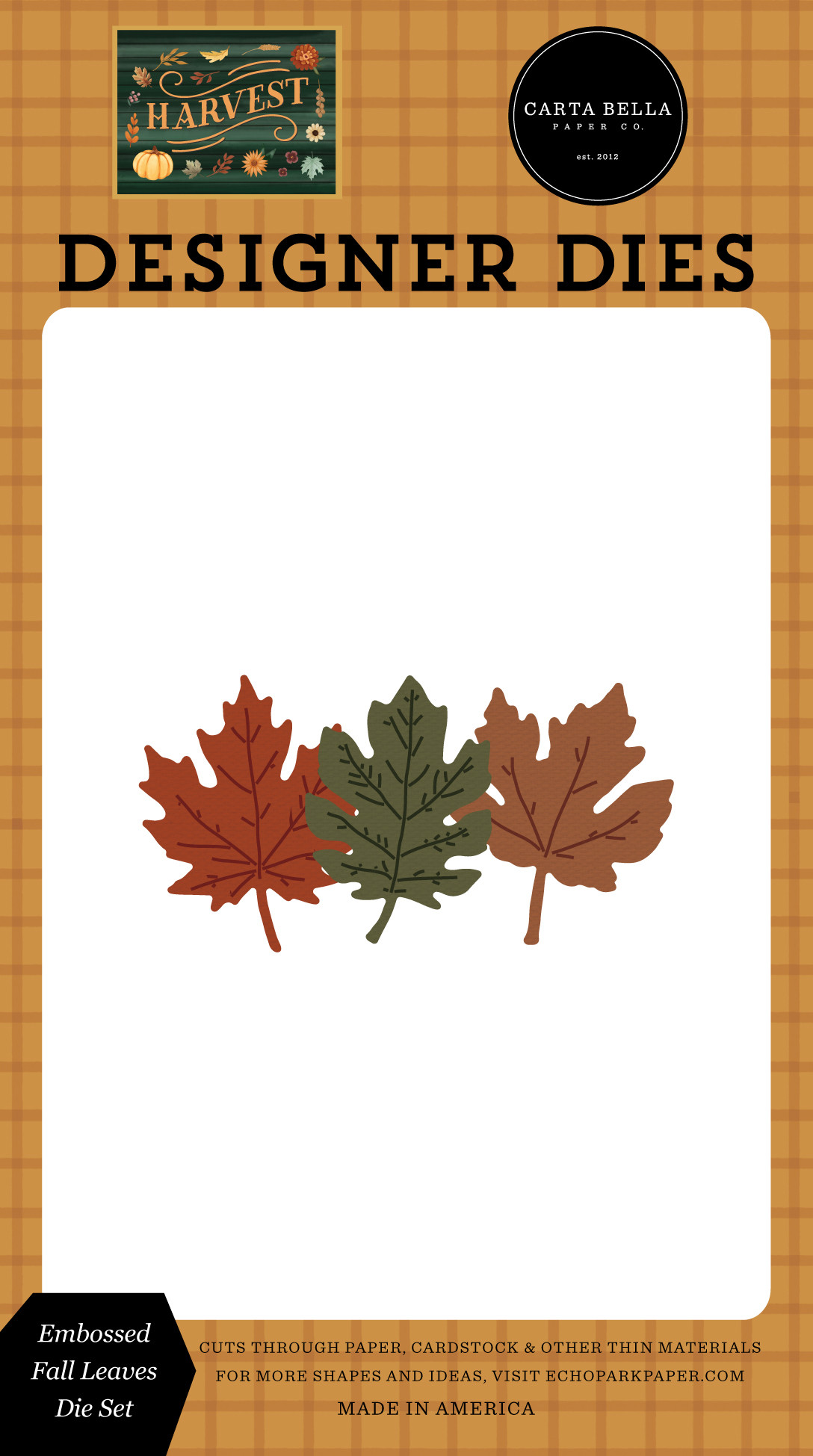 Harvest: Embossed Fall Leaves Small Die Set - Echo Park Paper Co