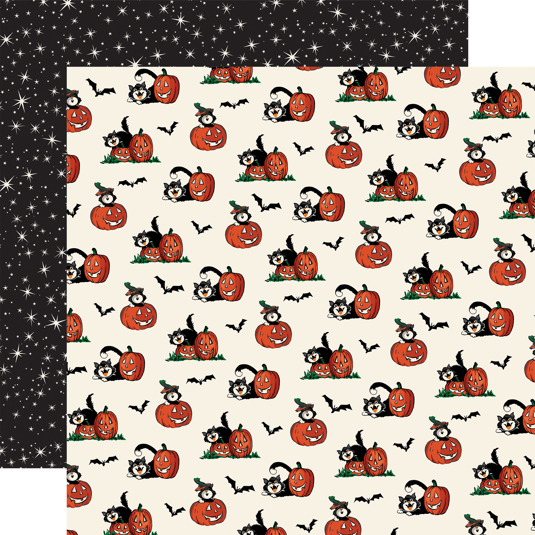 Halloween Fun: Bats Cats And Pumpkins 12x12 Patterned Paper - Echo Park ...