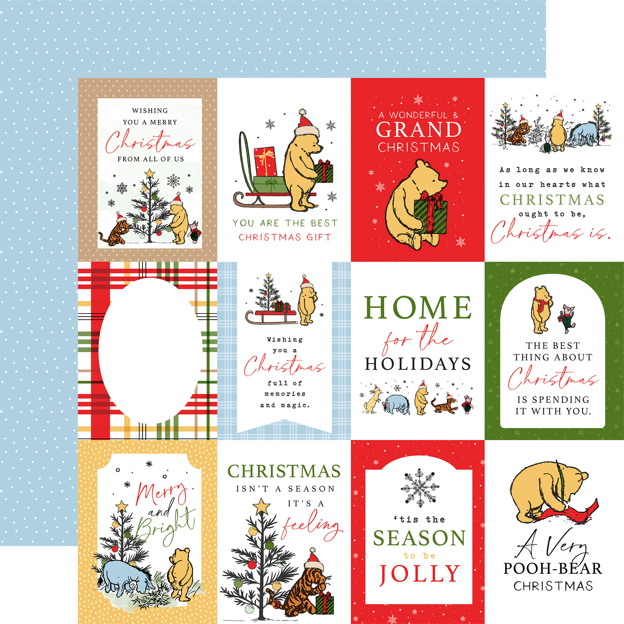 Winnie The Pooh Christmas: 3x4 Journaling Cards 12x12 Patterned Paper ...