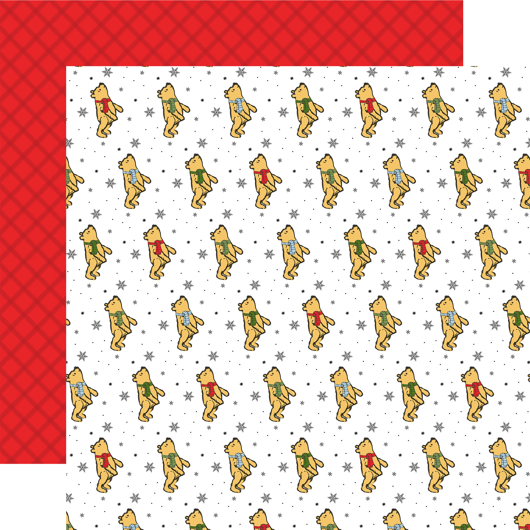Winnie The Pooh Christmas: Bundled Up Winnie 12x12 Patterned Paper ...