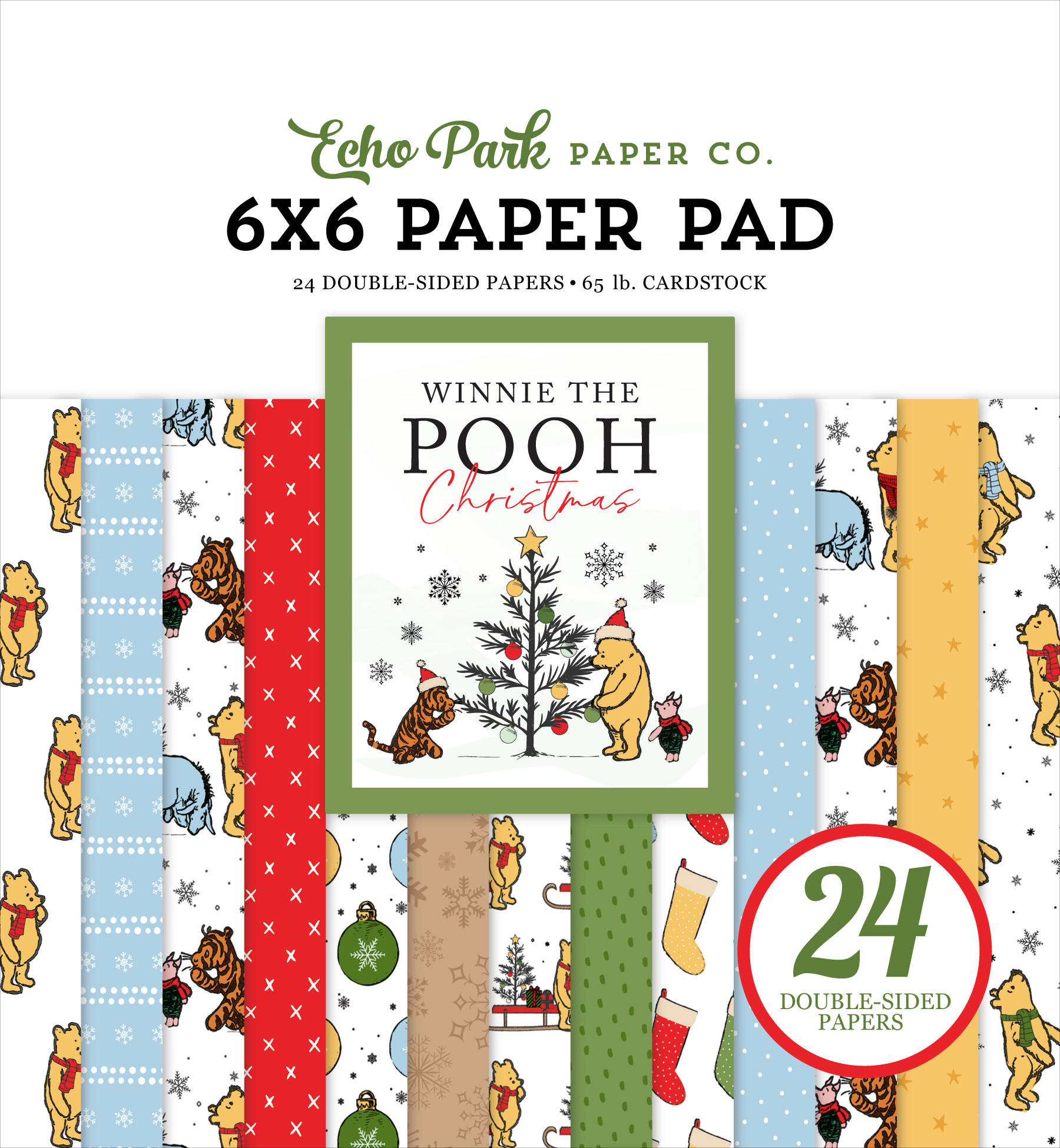 Winnie The Pooh Christmas 6x6 Paper Pad - Echo Park Paper Co