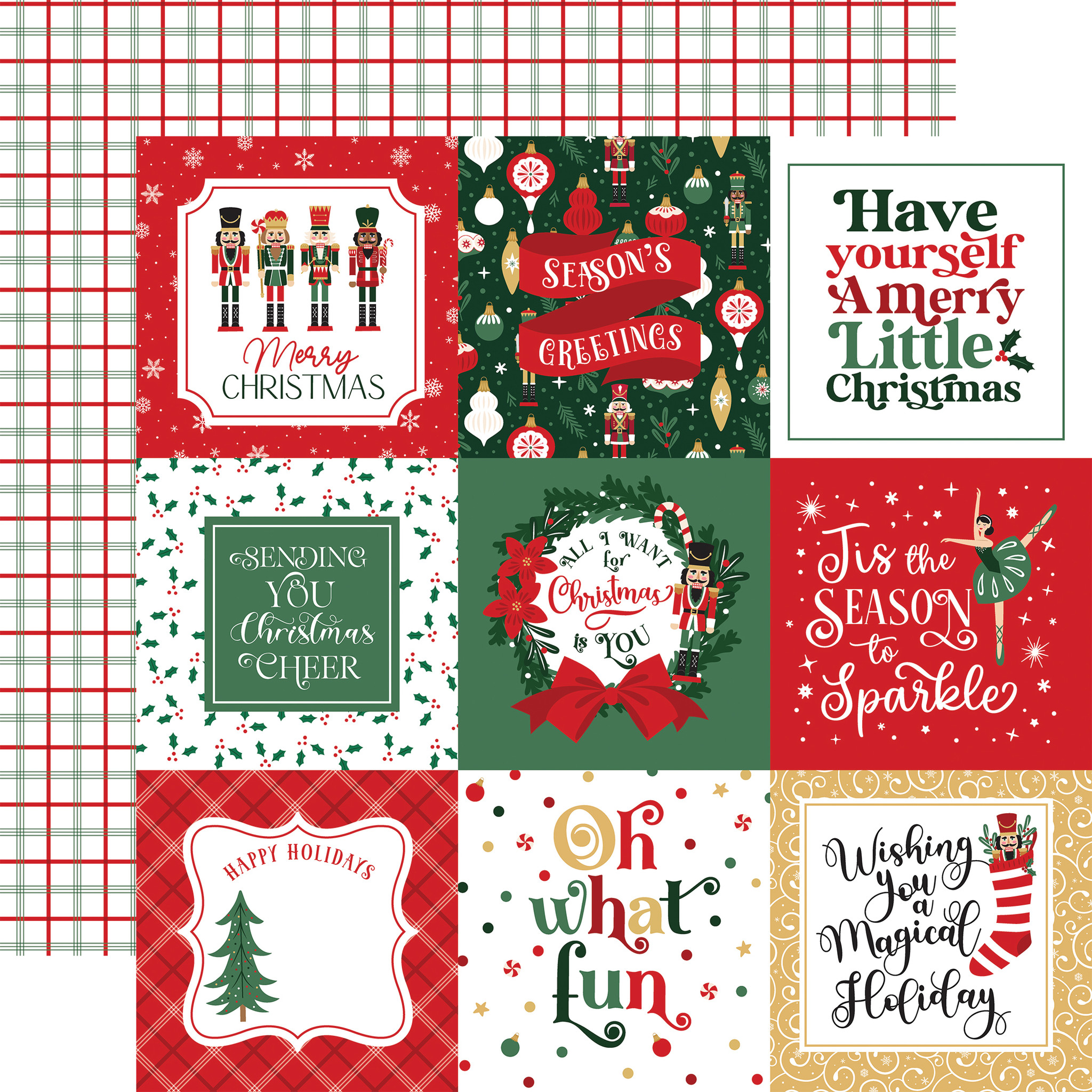 Nutcracker Christmas: 4x4 Journaling Cards 12x12 Patterned Paper - Echo ...