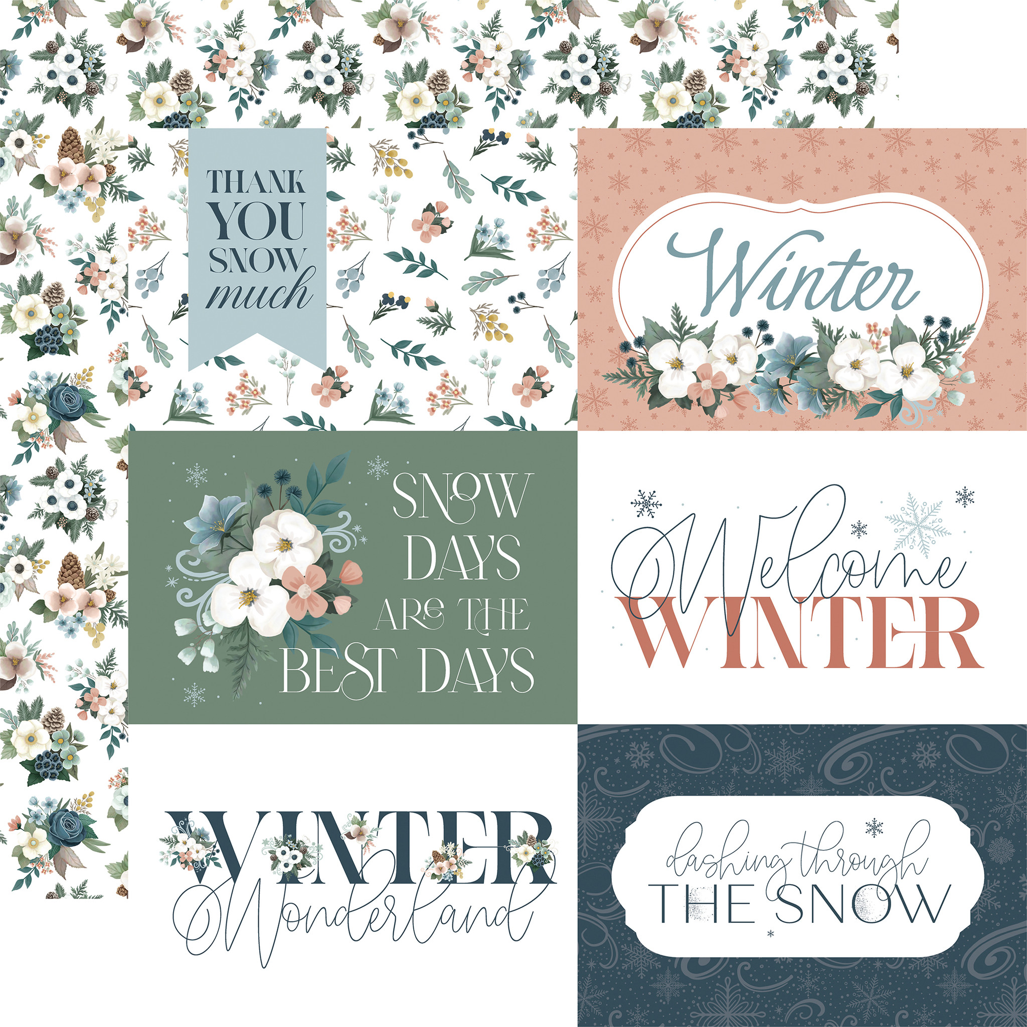 Winter Wonderland: 6x4 Journaling Cards 12x12 Patterned Paper - Echo ...