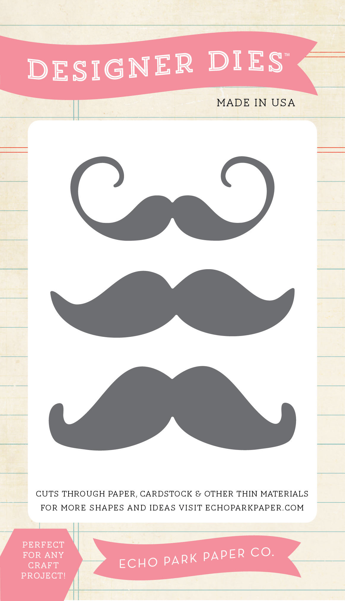 Moustache Medium Die Set - Echo Park Paper Co