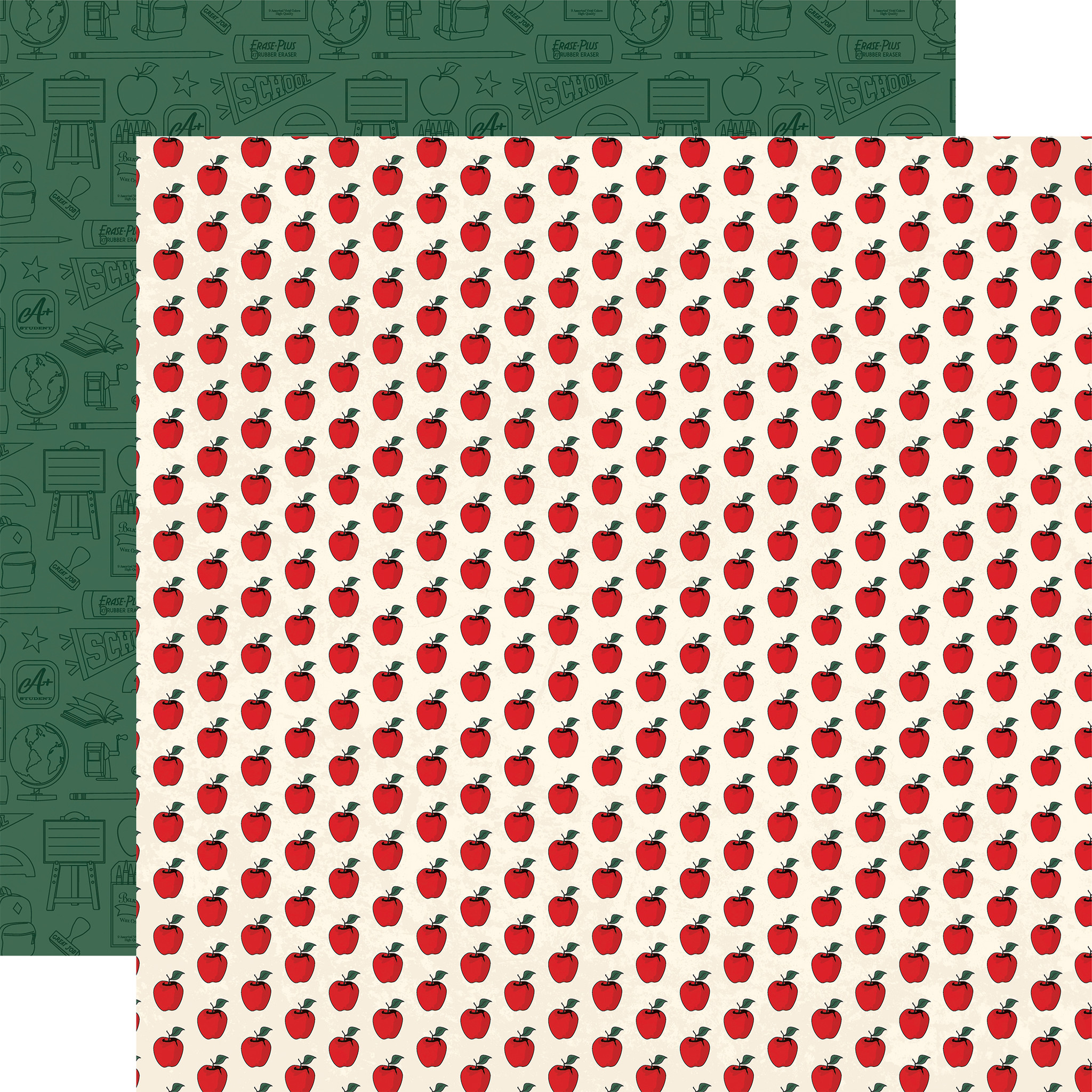 Back To School: Back To School Apples 12x12 Patterned Paper - Echo Park ...