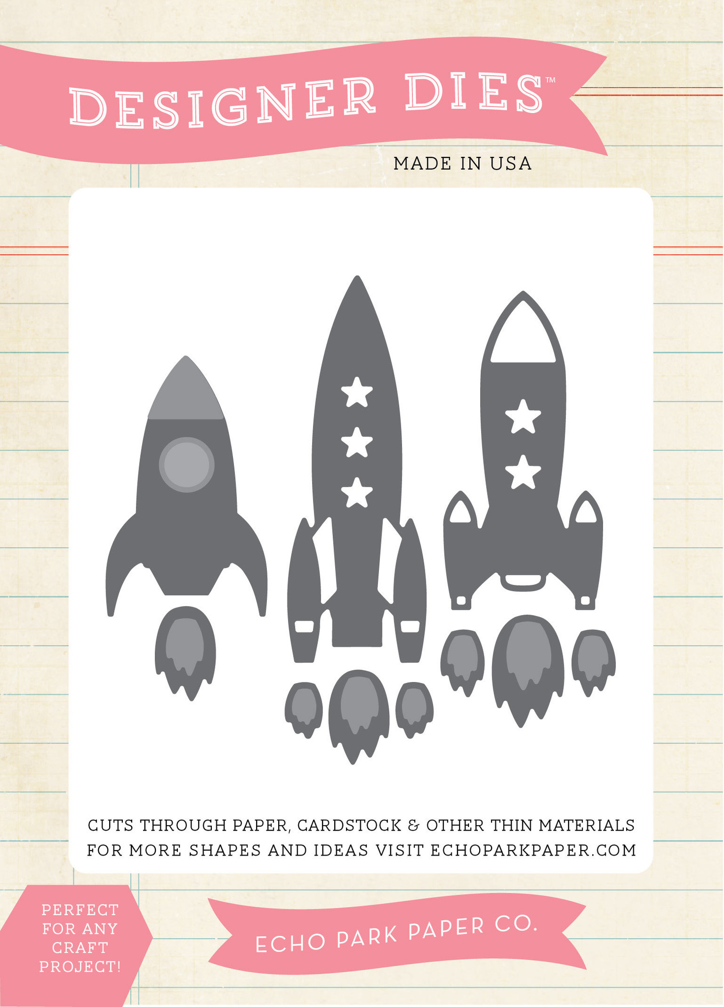 Rocket Ships Medium Die Set - Echo Park Paper Co