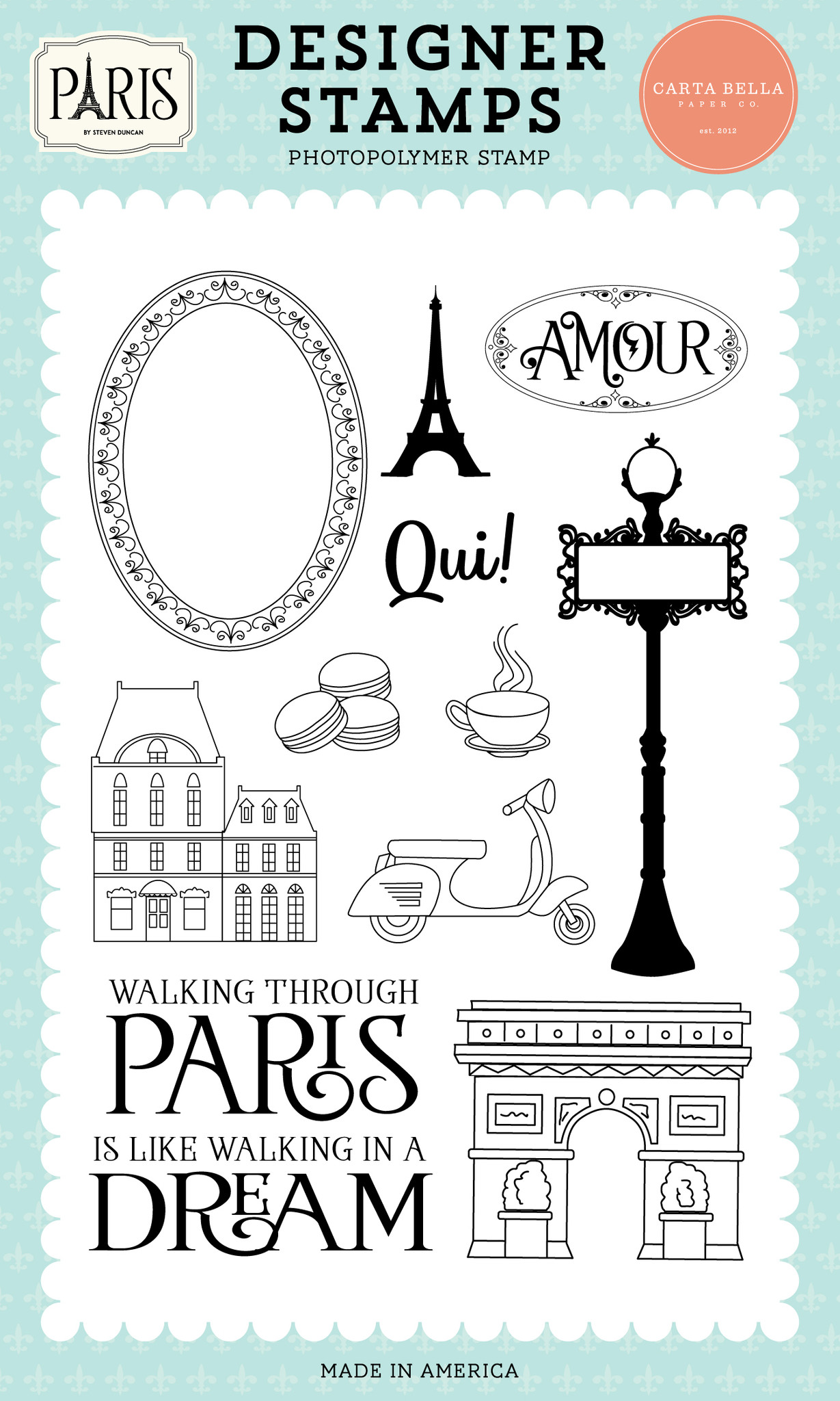 Paris: Walking Through Paris Stamp Set - Echo Park Paper Co