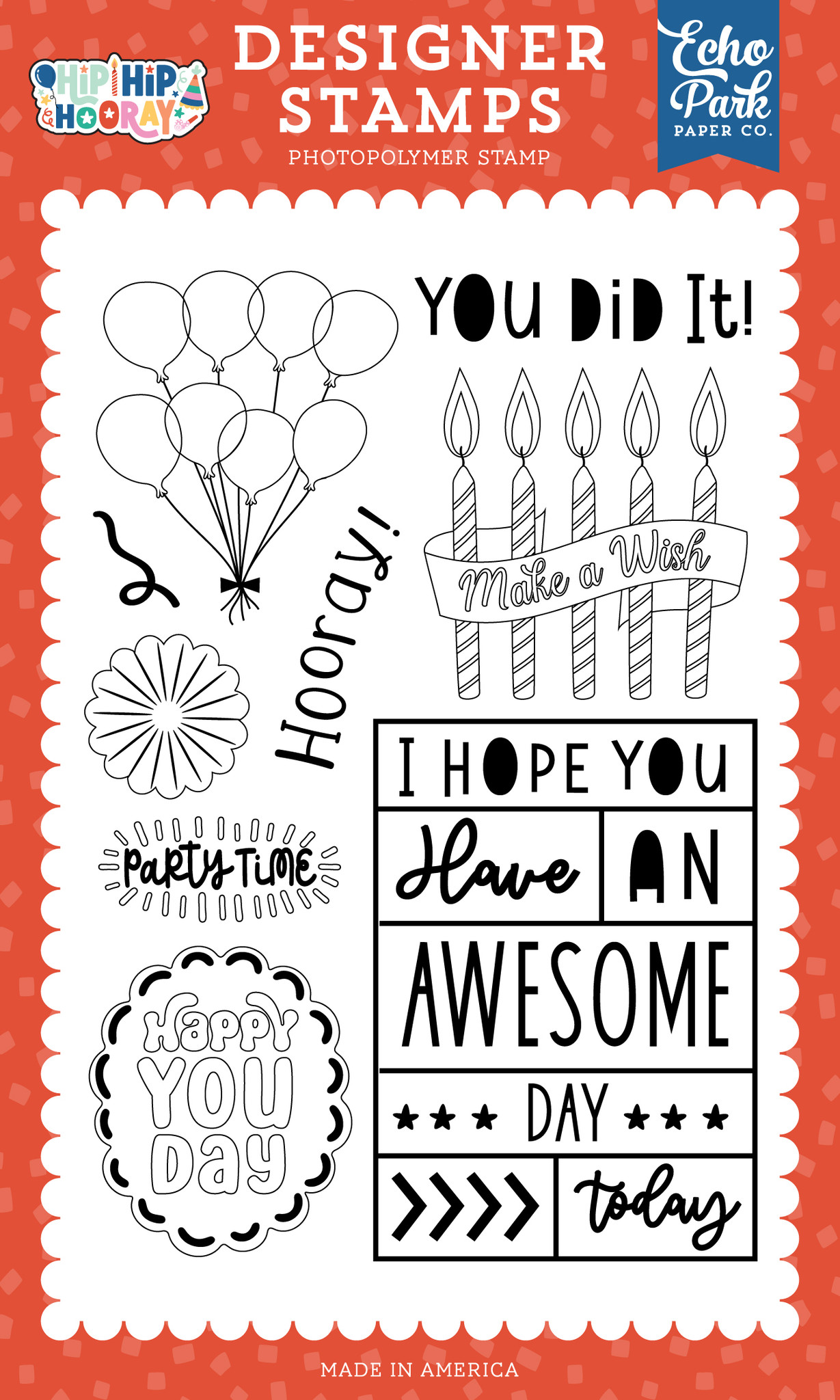 Hip Hip Hooray: Happy You Day Stamp Set - Echo Park Paper Co