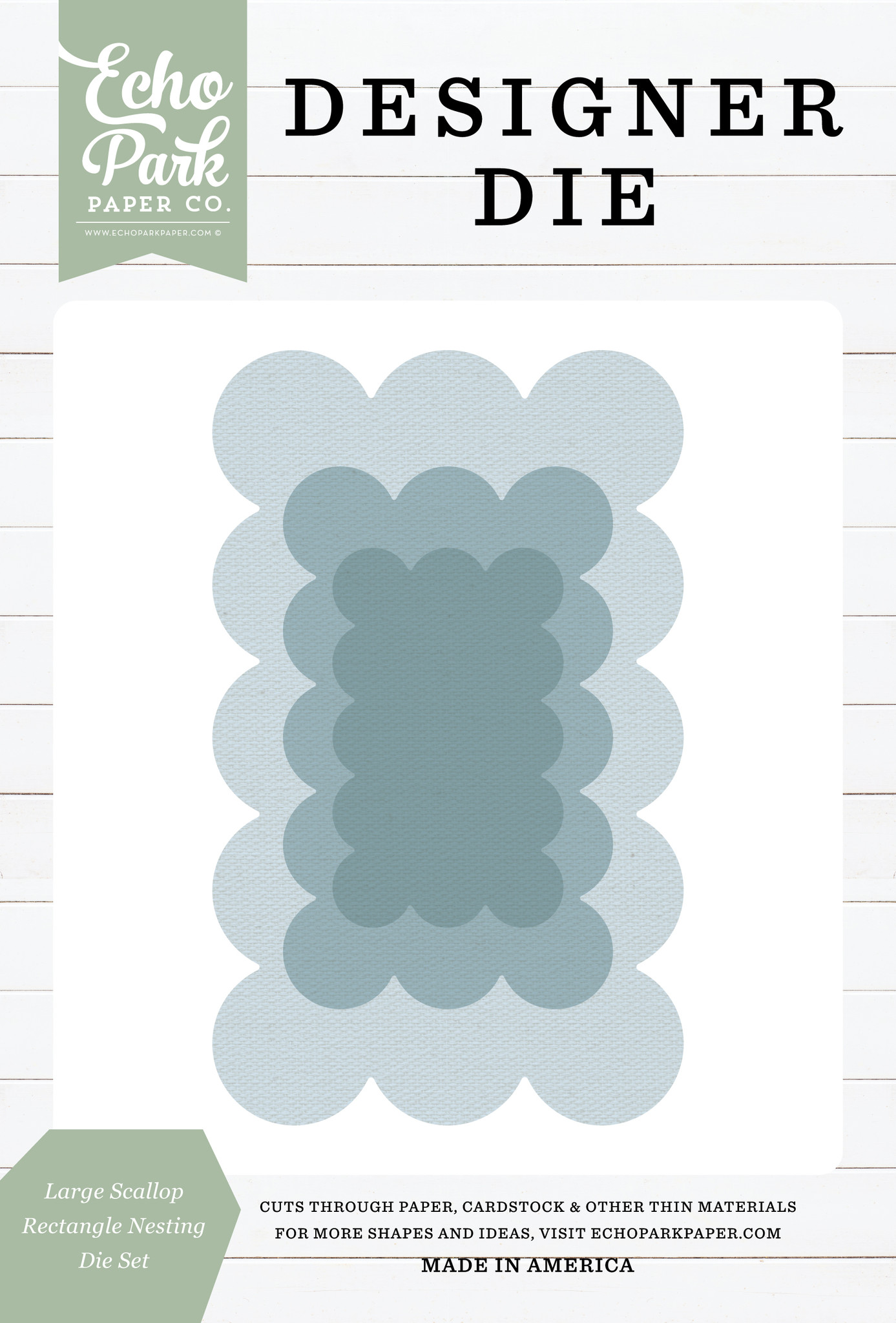 Large Scallop Rectangle Nesting Large Die Set - Echo Park Paper Co