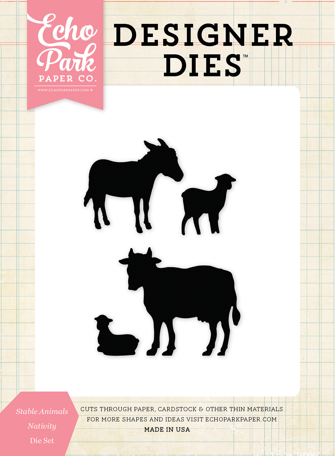 Stable Animals Nativity Medium Die Set - Echo Park Paper Co