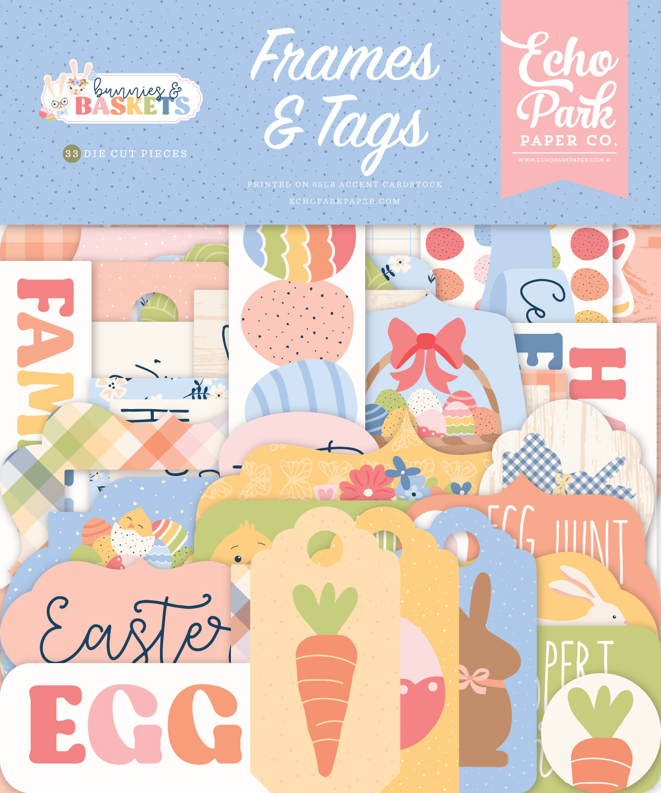 Bunnies And Baskets Frames & Tags - Echo Park Paper Co