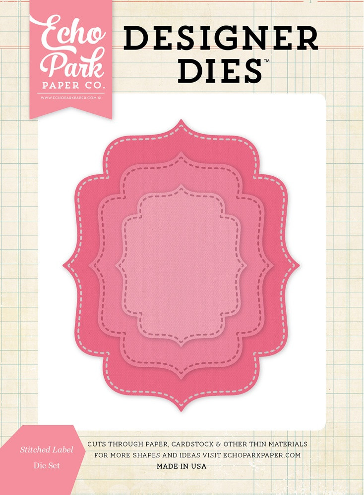 Stitched Label Nesting Large Die Set - Echo Park Paper Co