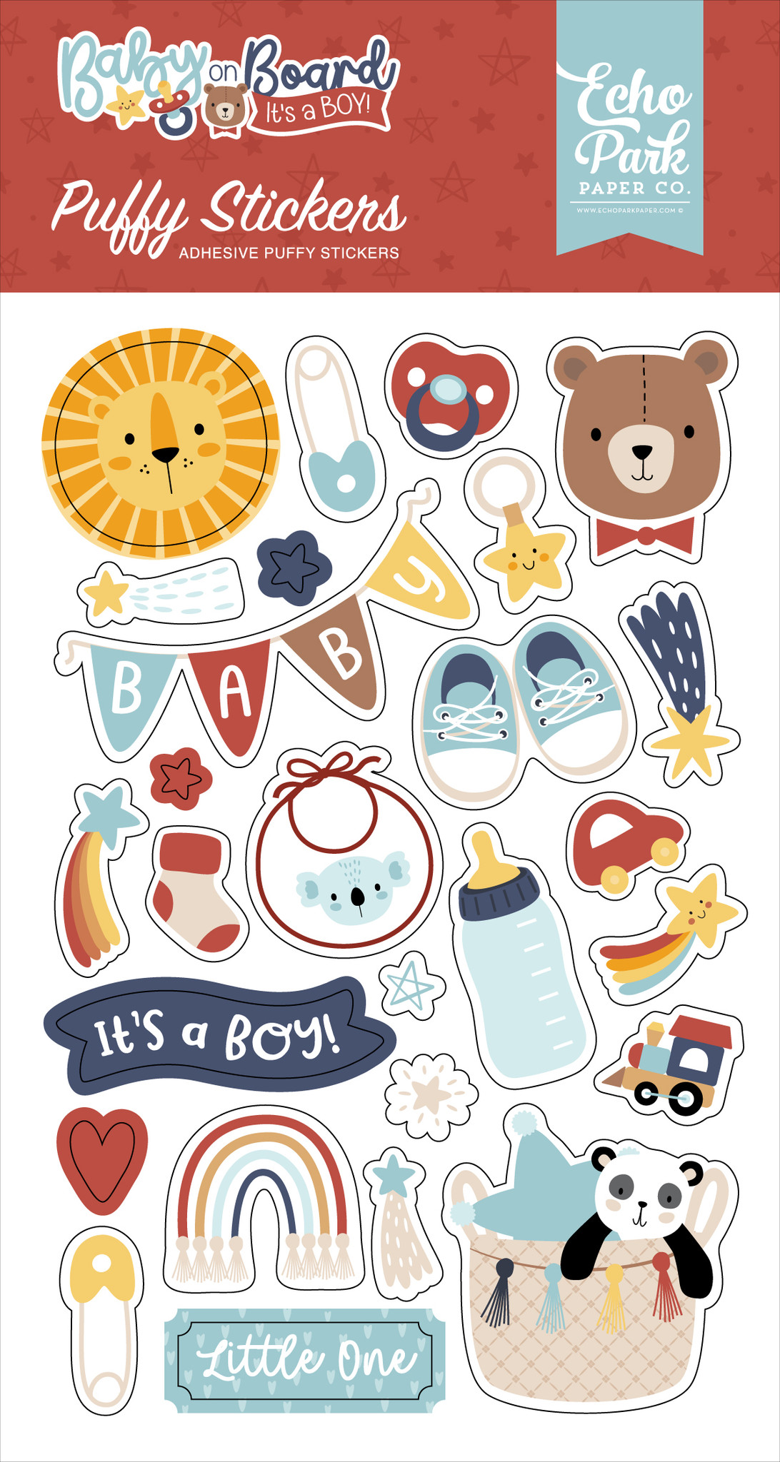 Baby On Board - Boy Puffy Stickers - Echo Park Paper Co