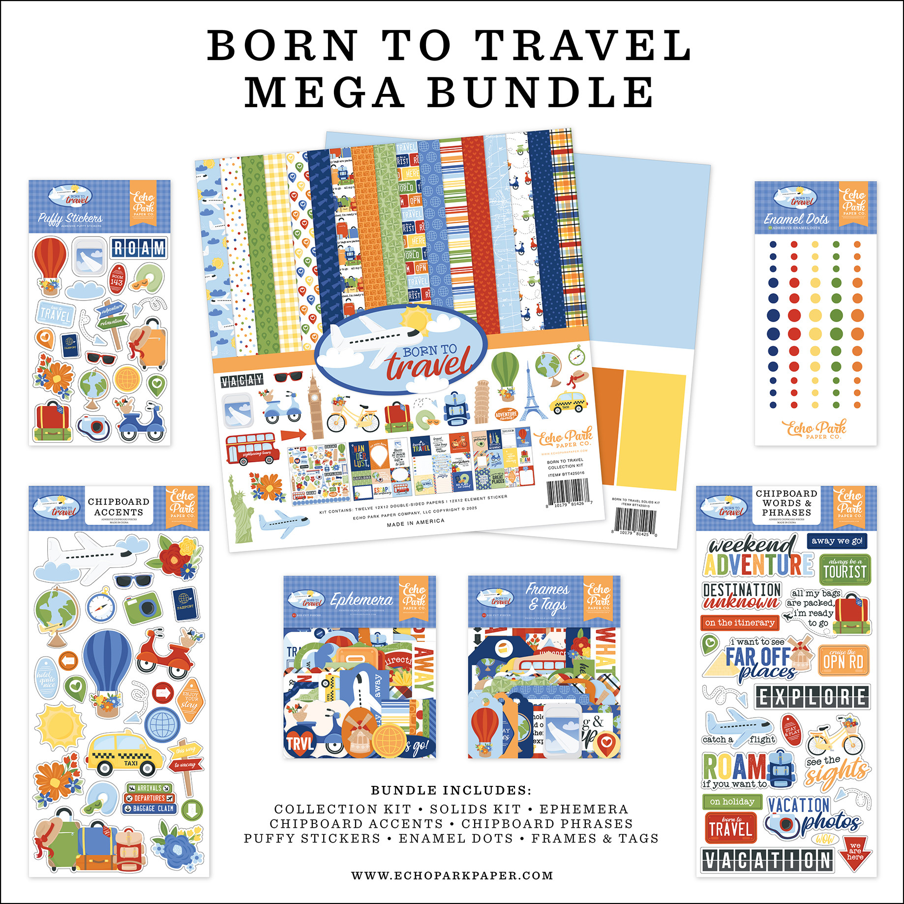 Born To Travel Mega Bundle - Echo Park Paper Co