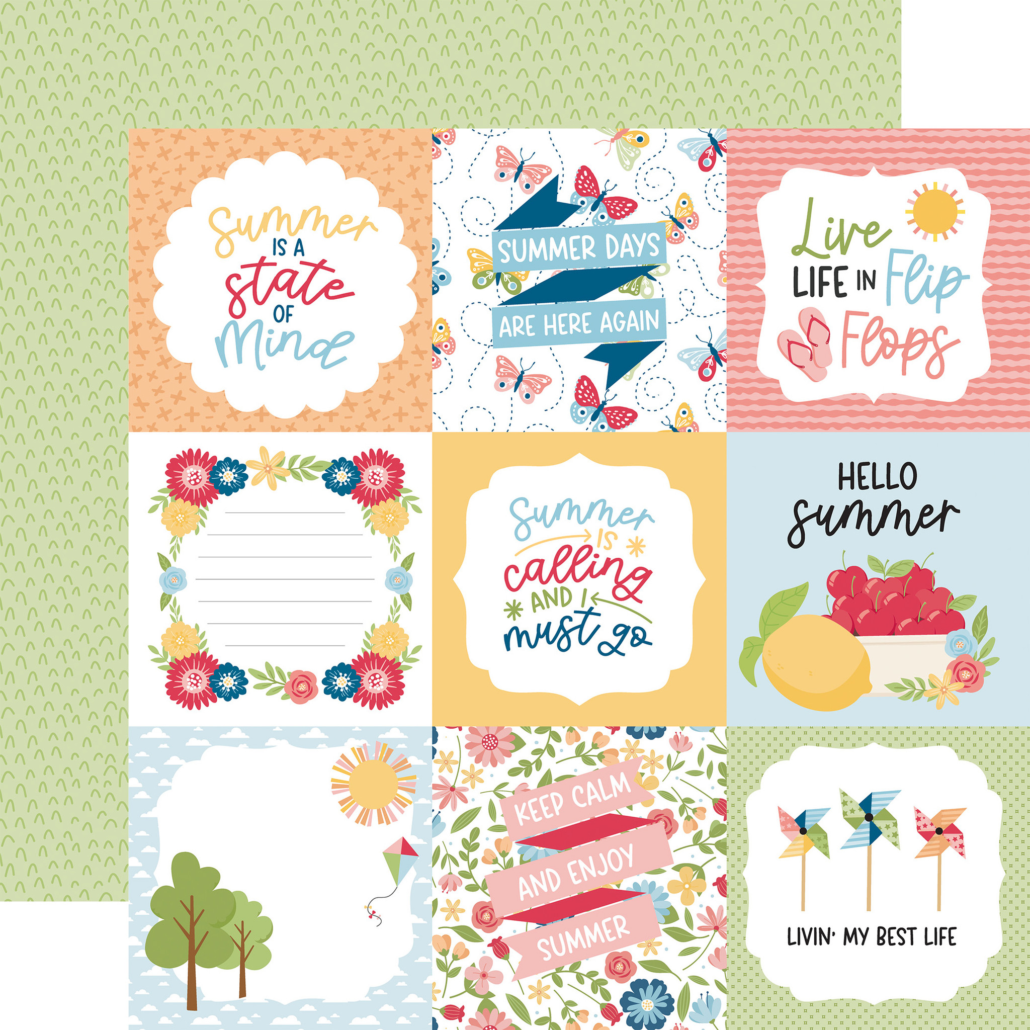 Have A Great Summer: 4x4 Journaling Cards 12x12 Patterned Paper - Echo ...
