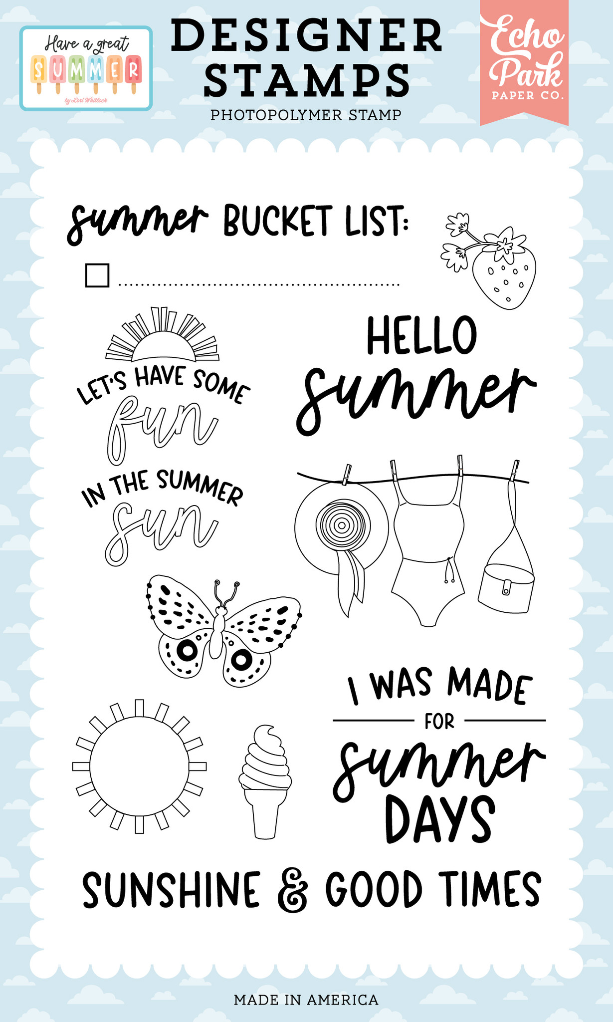 Have A Great Summer: Summer Bucket List Stamp Set - Echo Park Paper Co