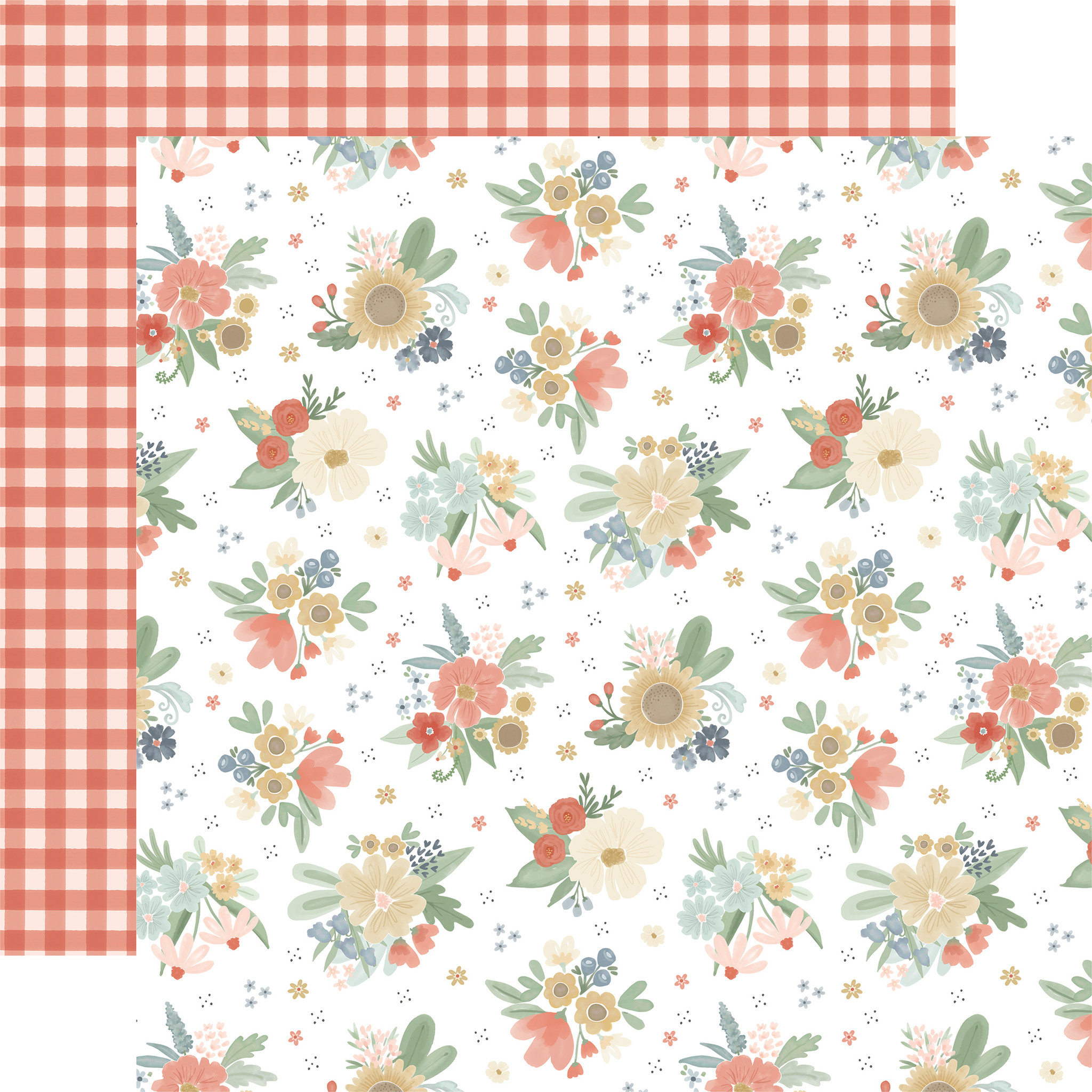 On The Farm: Farm Life Floral 12x12 Patterned Paper - Echo Park Paper Co