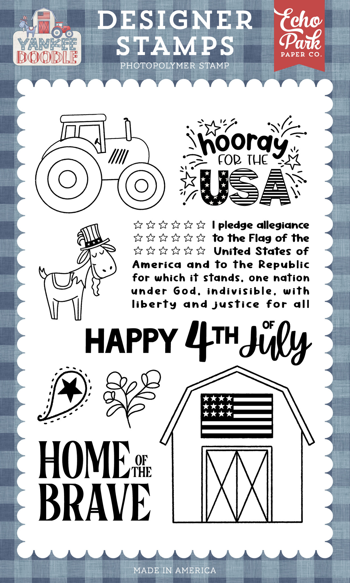 Yankee Doodle: Hooray For The USA Stamp Set - Echo Park Paper Co