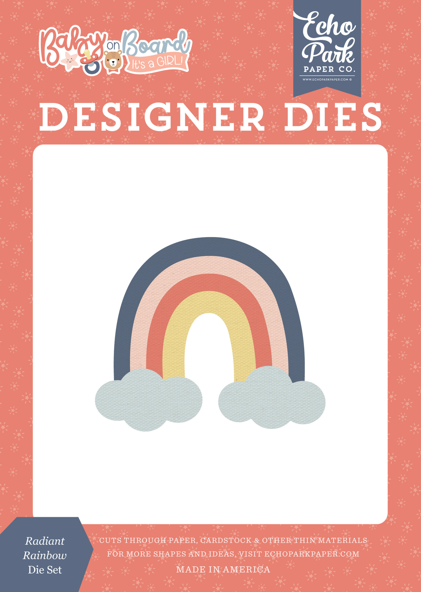 Baby On Board - Girl: Radiant Rainbow Medium Die Set - Echo Park Paper Co