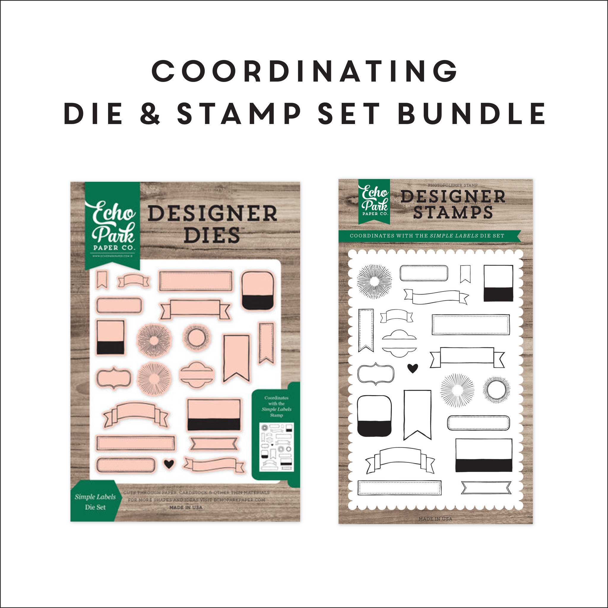 Simple Labels Die and Stamp Bundle - Echo Park Paper Co