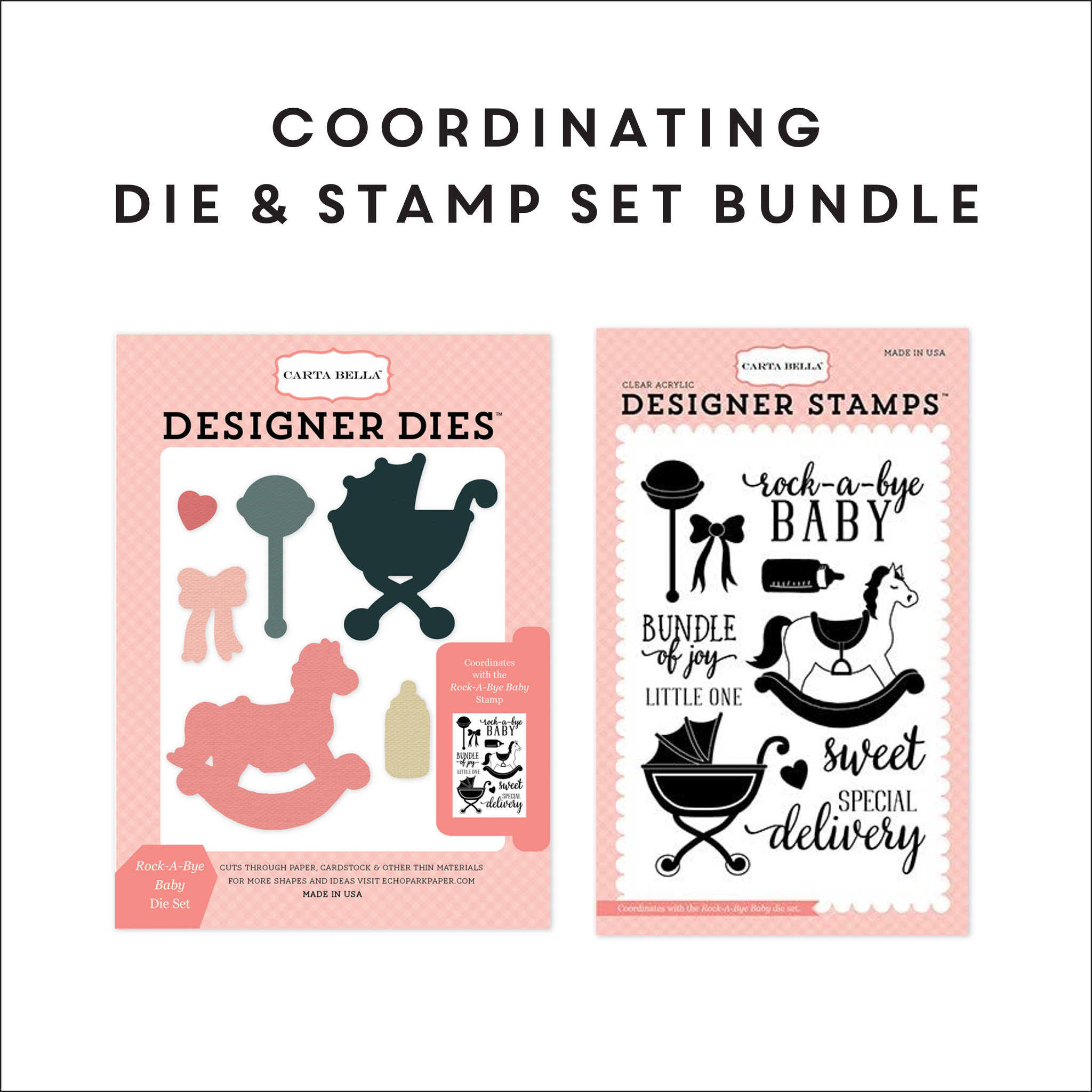 Rock A Bye Baby Girl No. 1 Die and Stamp Bundle - Echo Park Paper Co