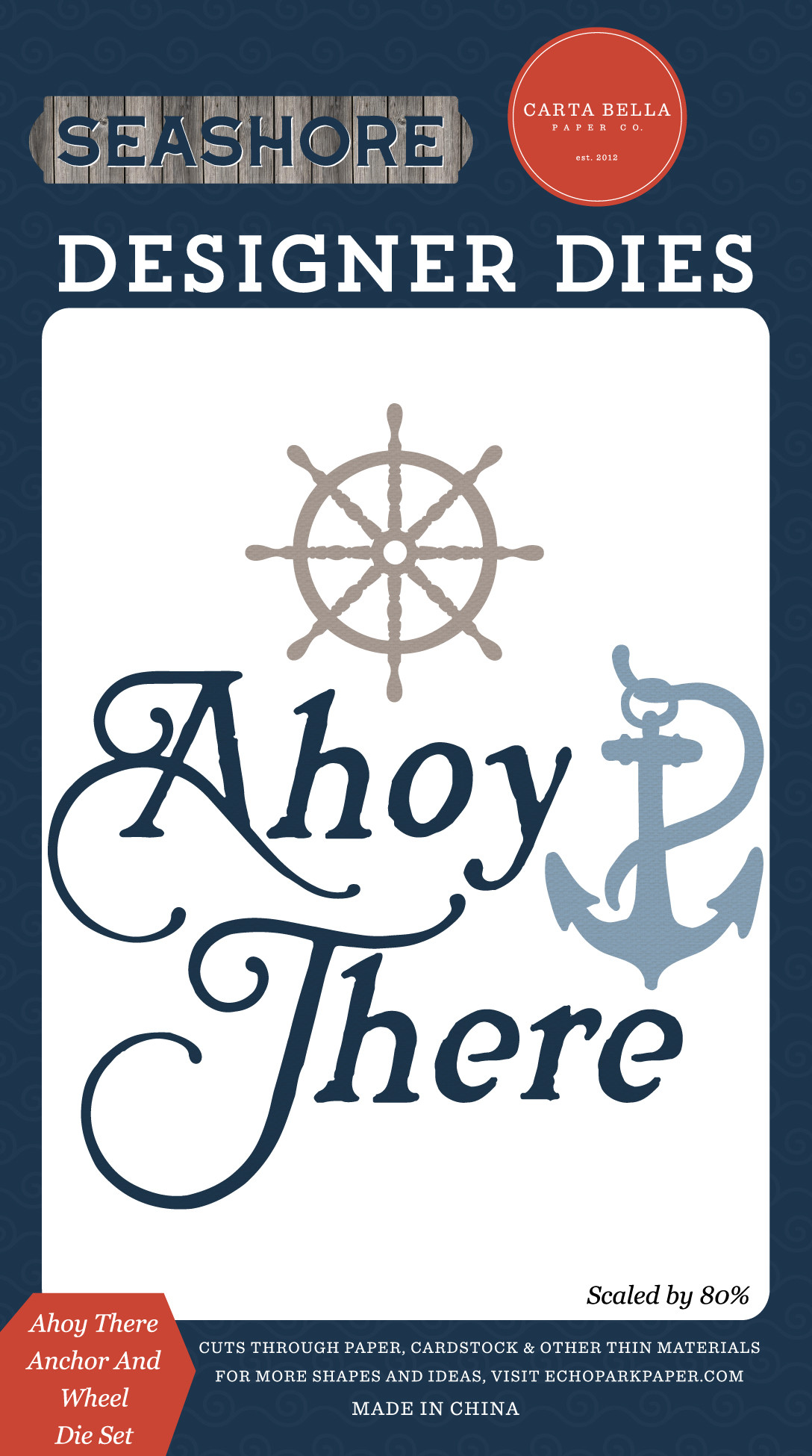 Seashore: Ahoy There Anchor And Wheel Small Die Set - Echo Park Paper Co