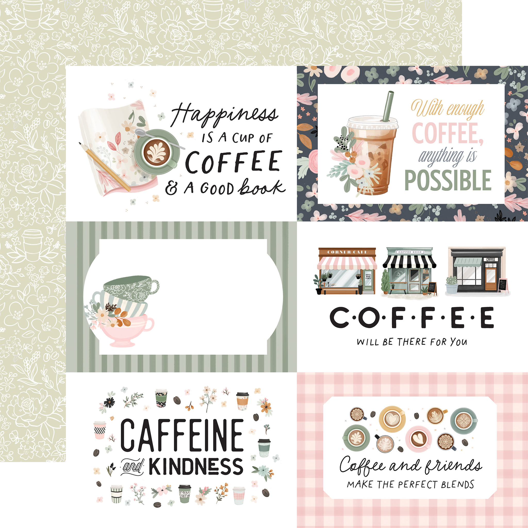 Coffee Shop: 6x4 Journaling Cards 12x12 Patterned Paper - Echo Park ...