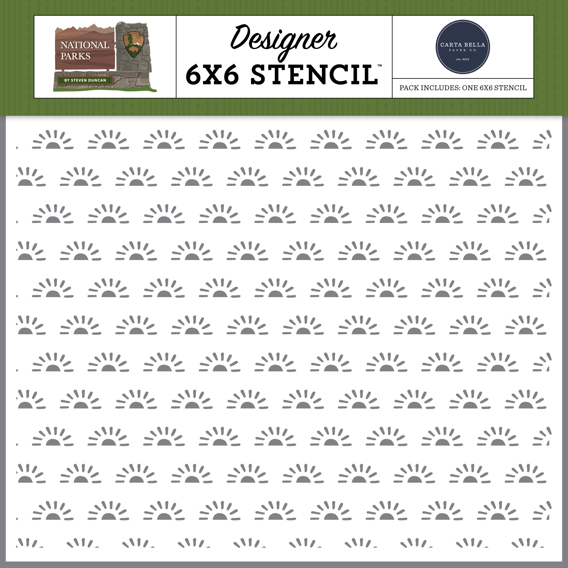 National Parks: Good Morning Sun Stencil - Echo Park Paper Co