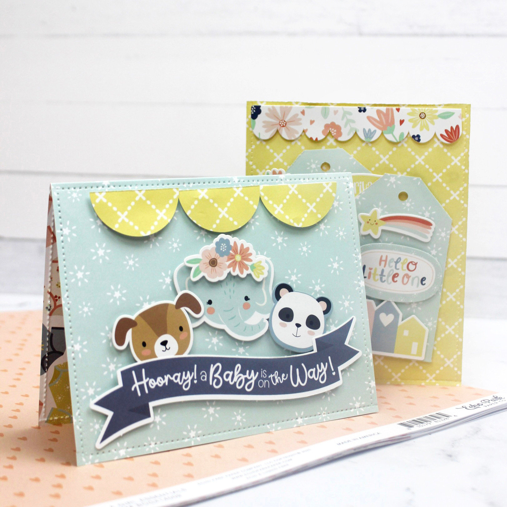 Baby On Board Girl 2 Cards Digital Instructions - Echo Park Paper Co