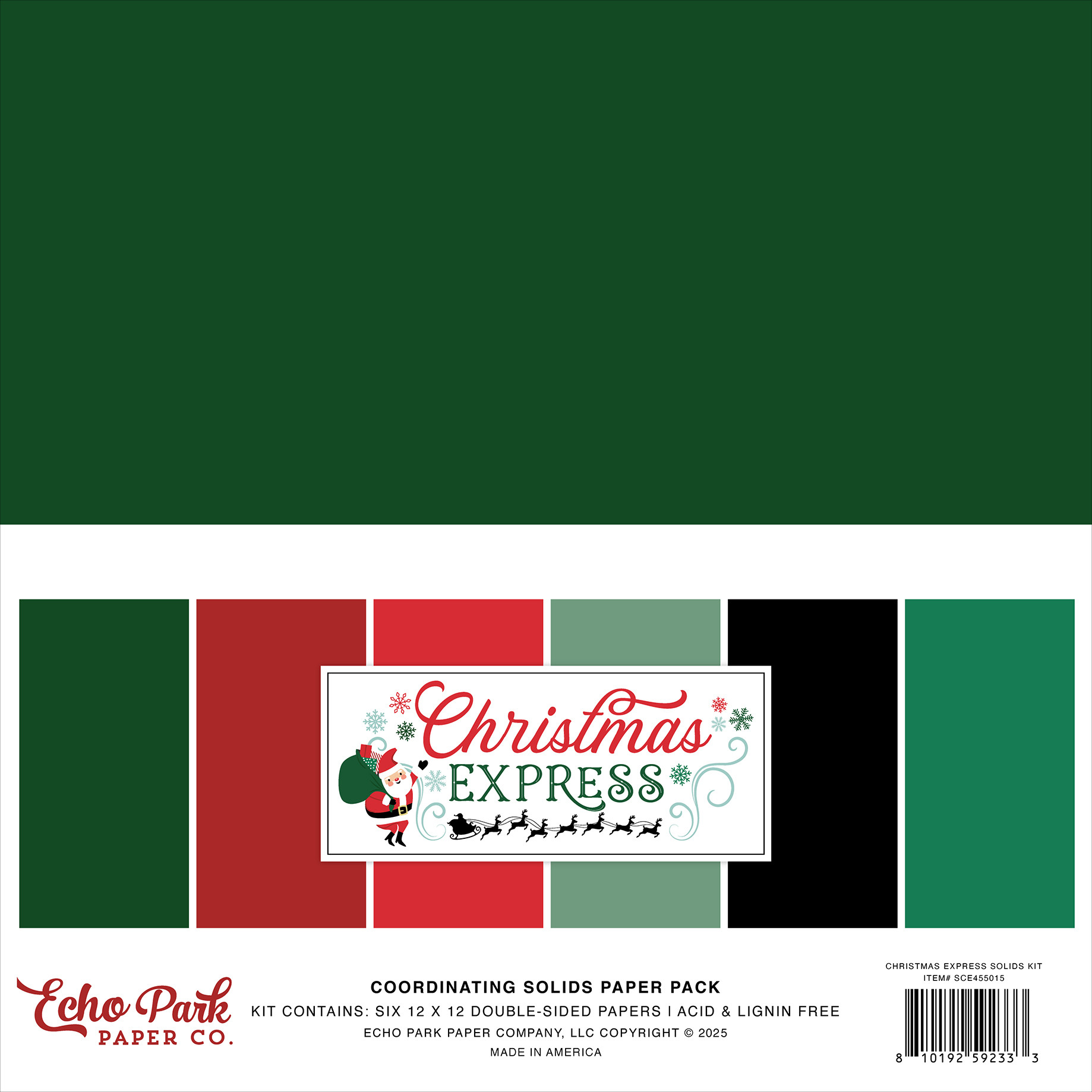 Christmas Express Solids Kit - Echo Park Paper Co
