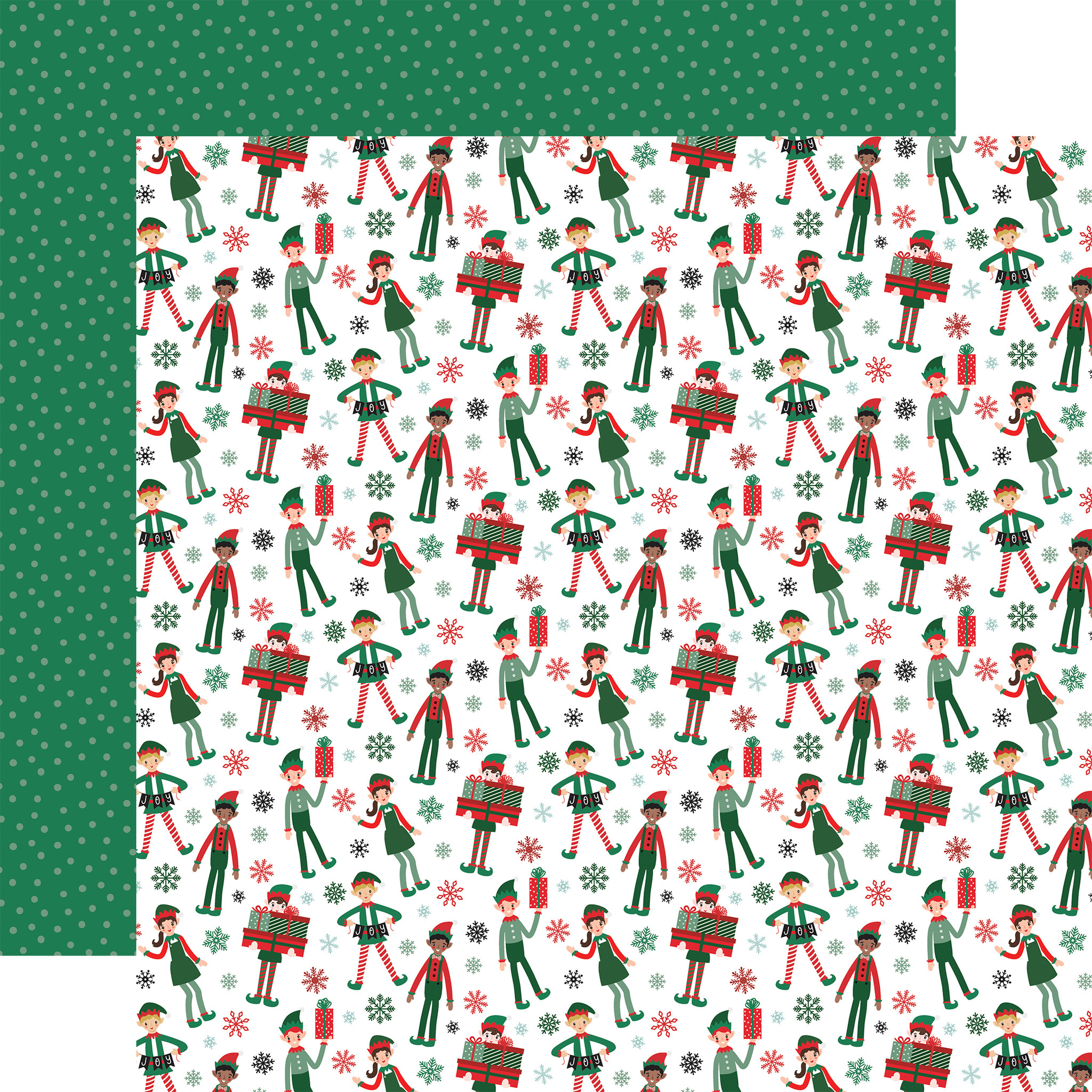 Christmas Express: Santa's Elves 12x12 Patterned Paper - Echo Park Paper Co