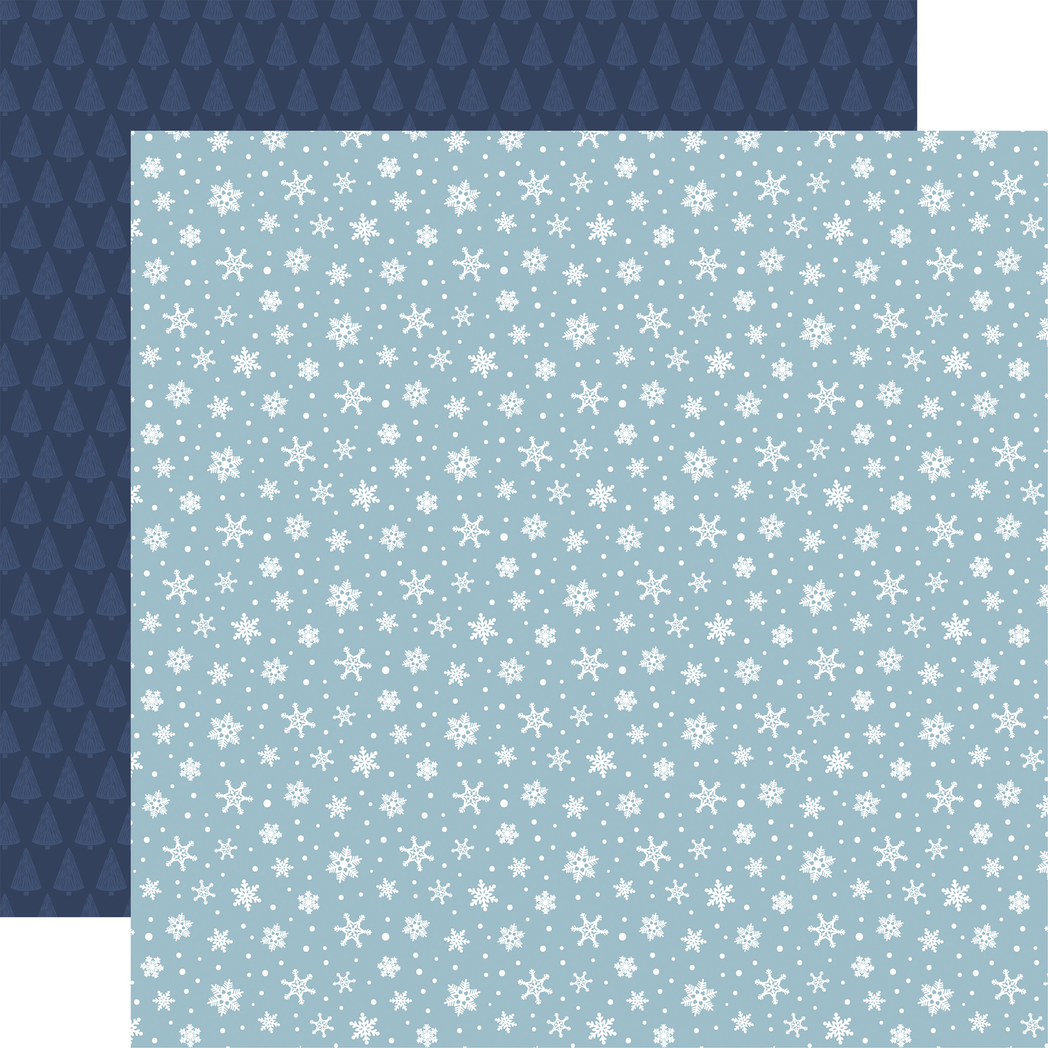 Snow Day: Snowglobe Flakes 12x12 Patterned Paper - Echo Park Paper Co